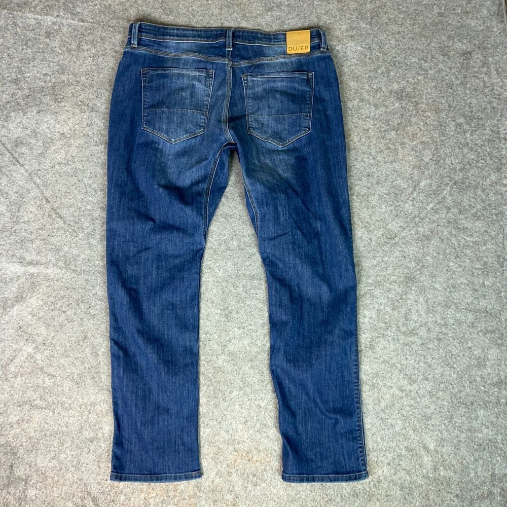 Duer Mens Jeans 36x30 Blue Relaxed Taper Pant Denim L2x Workwear Medium Wash Sidelineswap