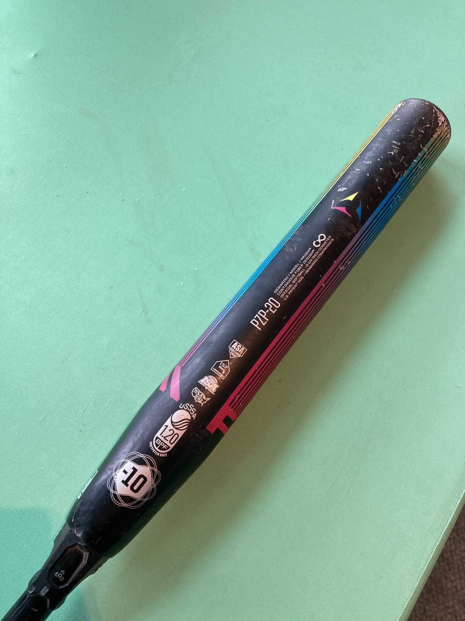 Black Used 2020 DeMarini Prism Composite Bat (-10) 23 oz 33" | SidelineSwap