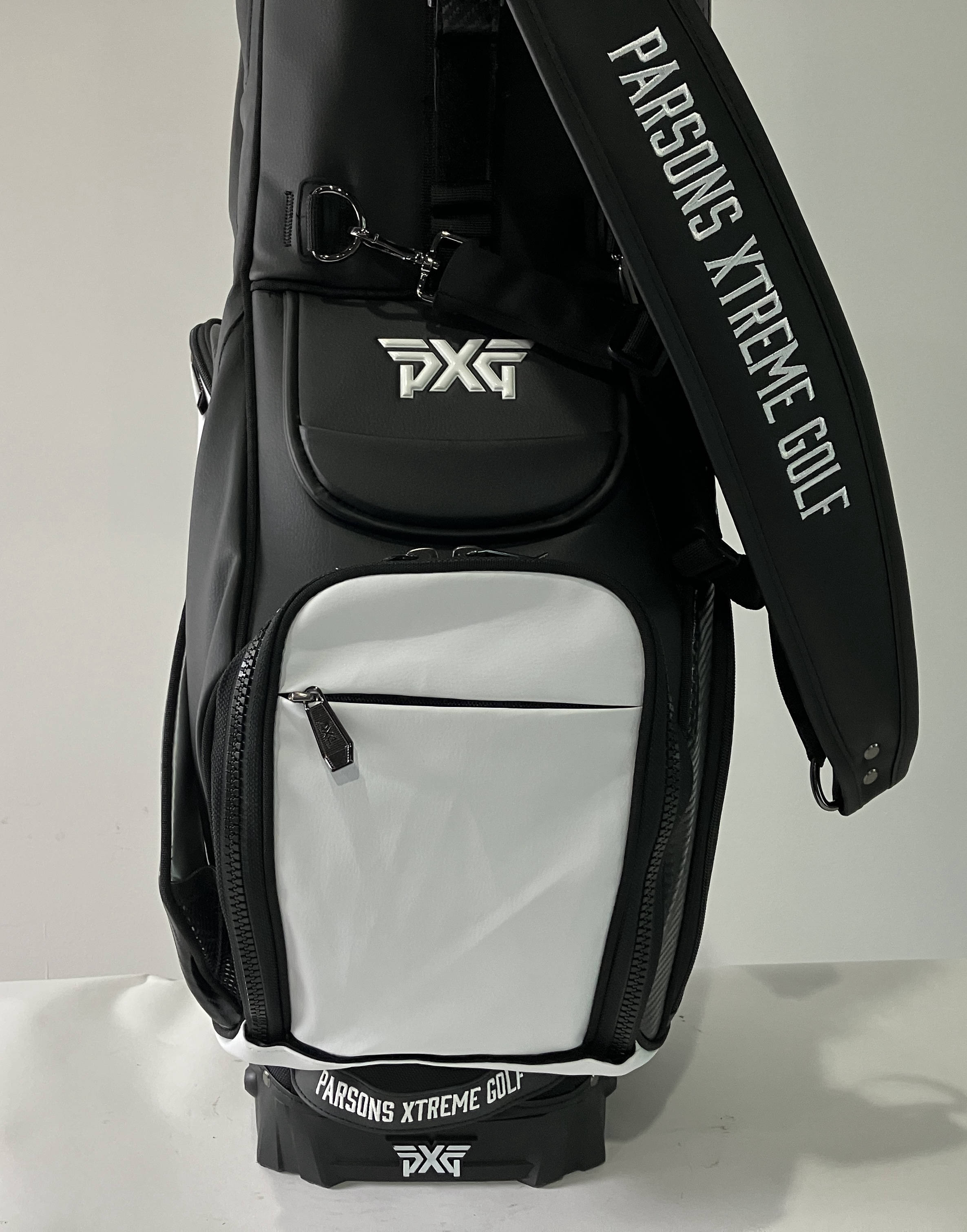 PXG Hybrid Stand Bag Black White 6-Way Divide Single Strap Golf Bag NEW ...