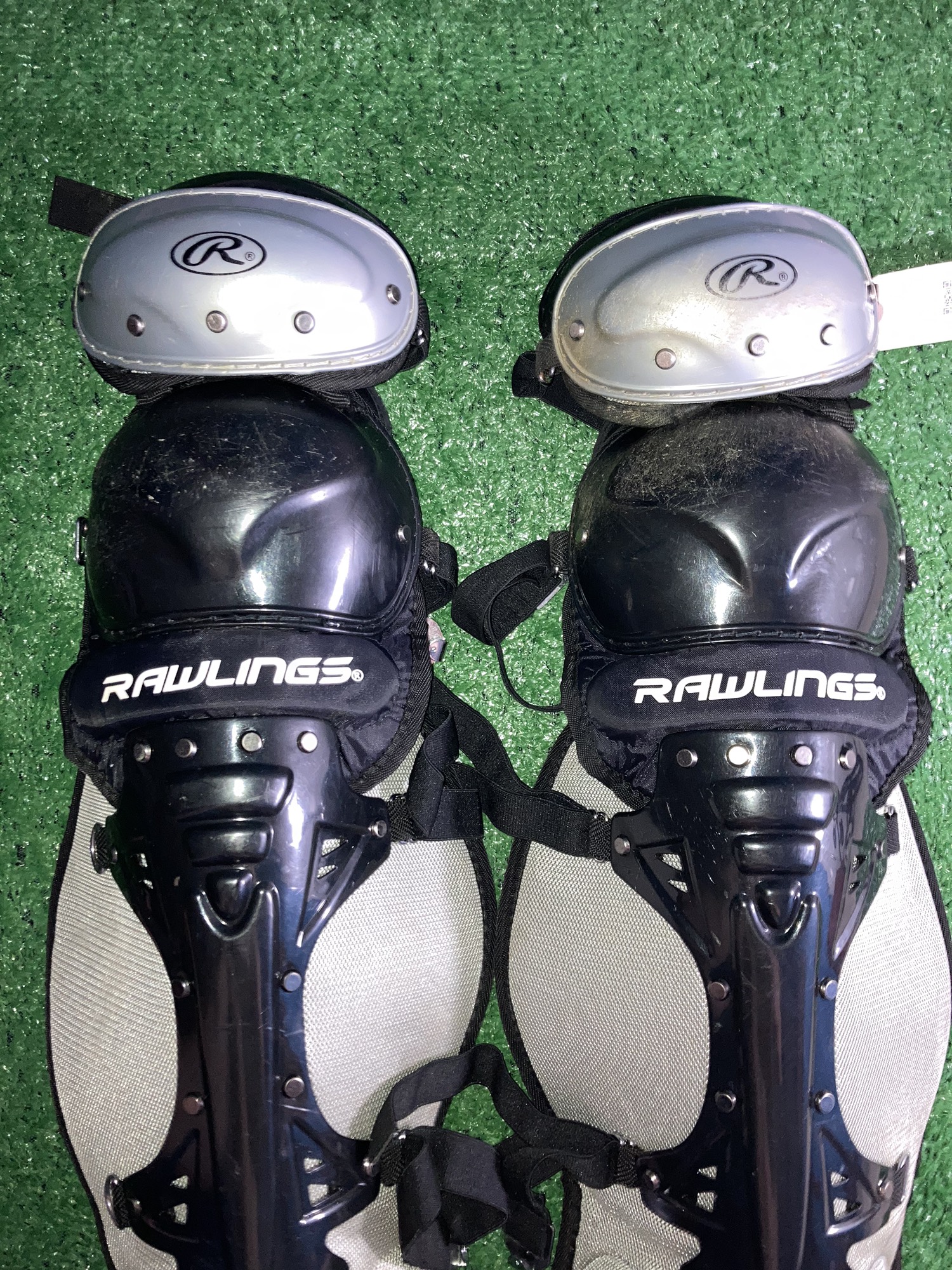 Used Black Adult ECLB15 Rawlings Catcher's Leg Guard | SidelineSwap