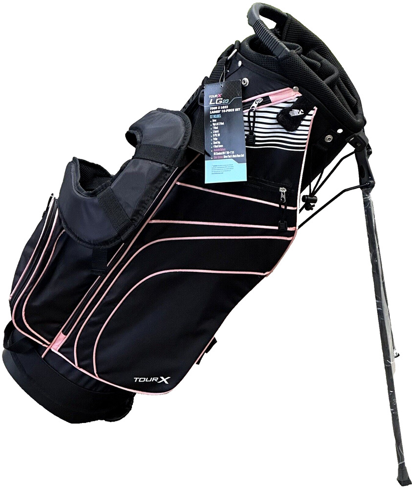NEW Tour X LG23 Womens Carry Stand Golf Bag 7-Way Divider BLACK/PINK ...