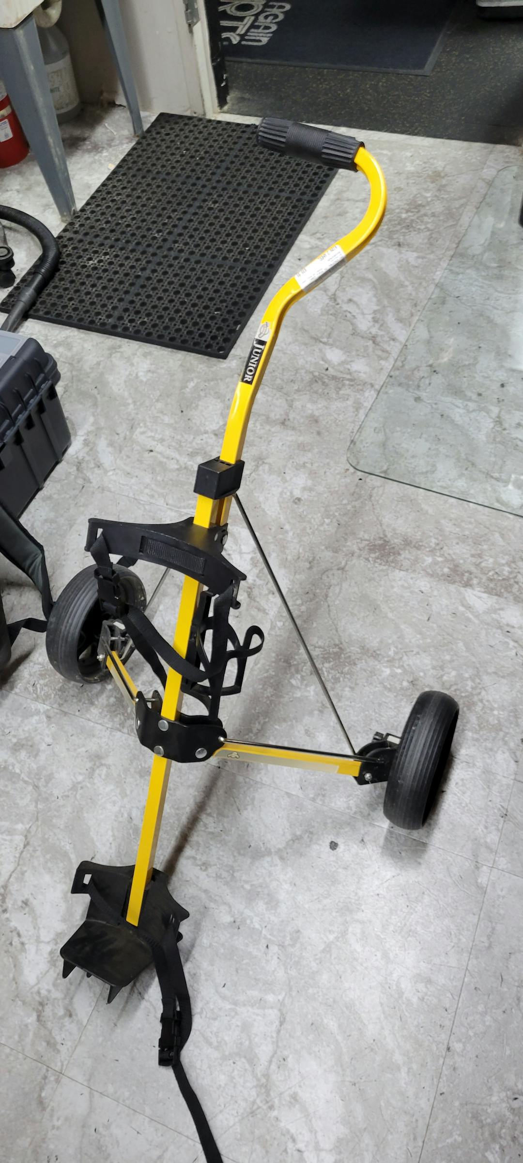 Used On Course Jr Pull Cart 2 Wheel Aluminum Golf Carts | SidelineSwap