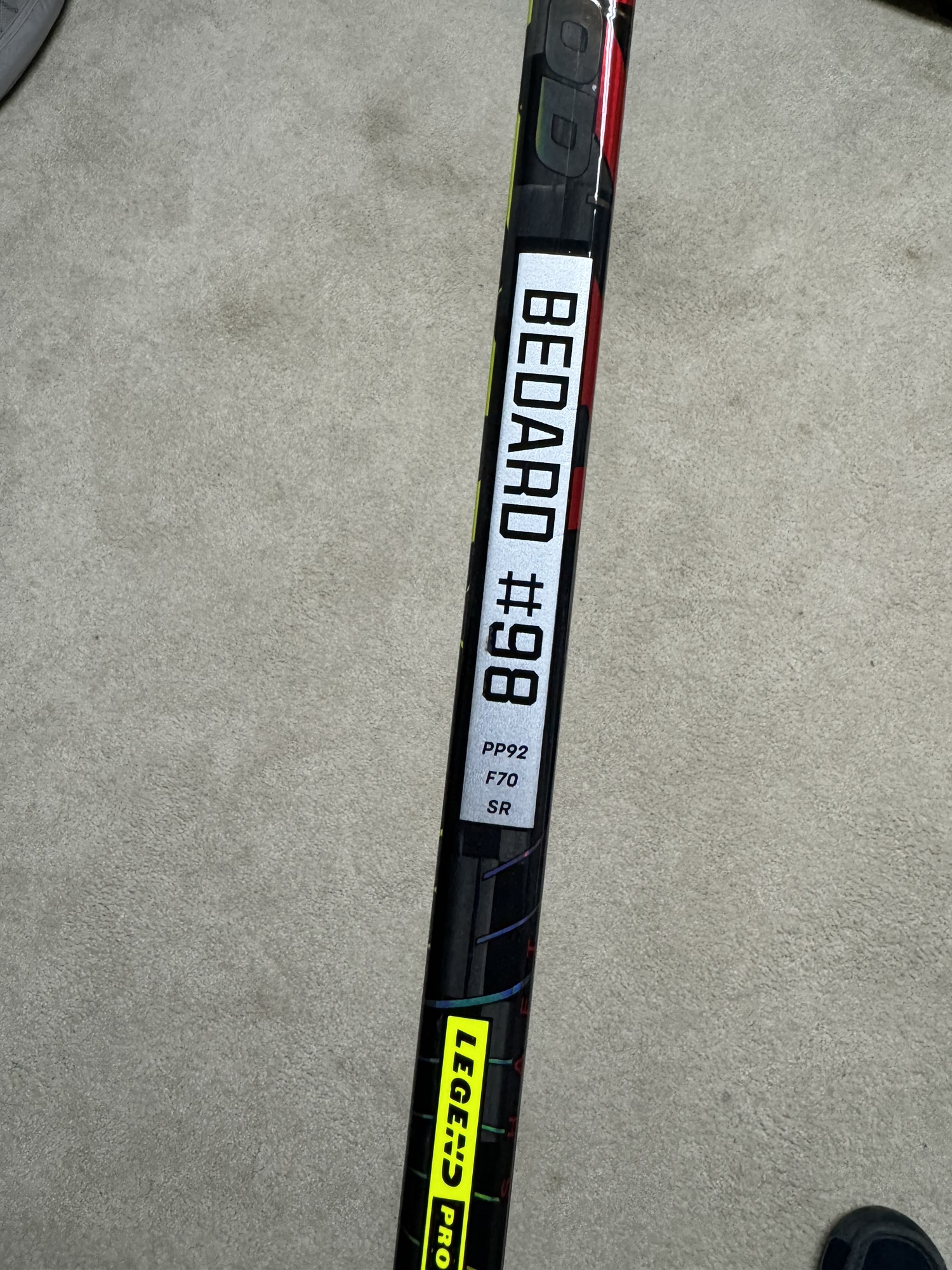 Used Pro Stock Connor Bedard Sherwood Rekker Legend Pro Player Stick ...