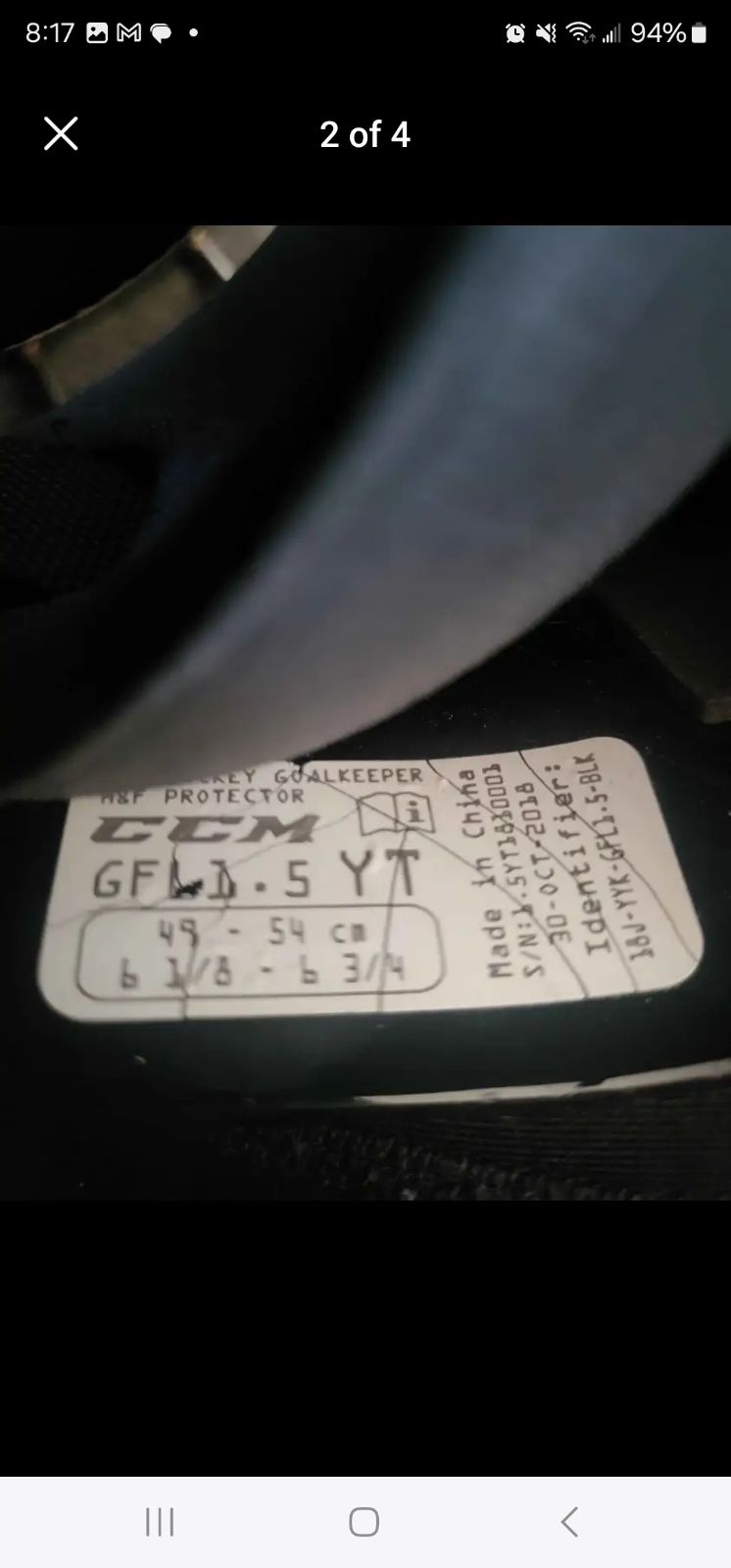 Used CCM GFL1.5 Goalie Mask | SidelineSwap