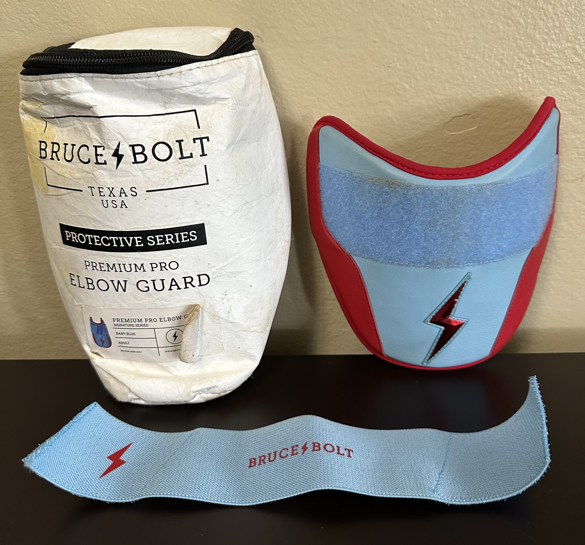 Bruce Bolt Premium Pro Large Baby Blue Elbow Guard | SidelineSwap
