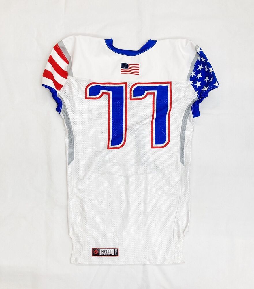 Siege Sports Liberty Performance Football Jersey Men's 2XL #77 White ...