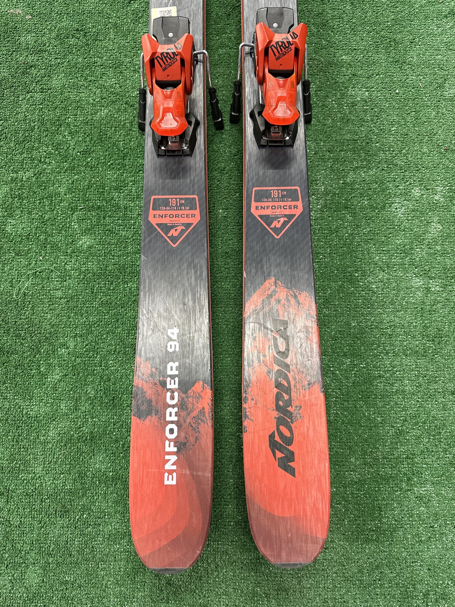 Used Men's Nordica ENFORCER 94 191 cm Alpine Touring Skis With Bindings | SidelineSwap