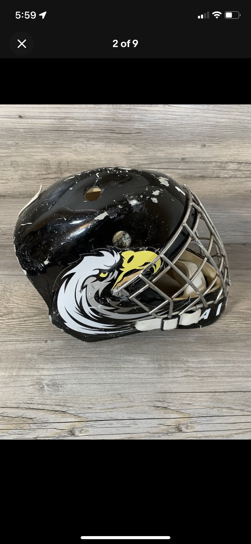 Vintage Custom Painted Eddy Ltd Ice Hockey Roller Goalie Mask Aidan ...