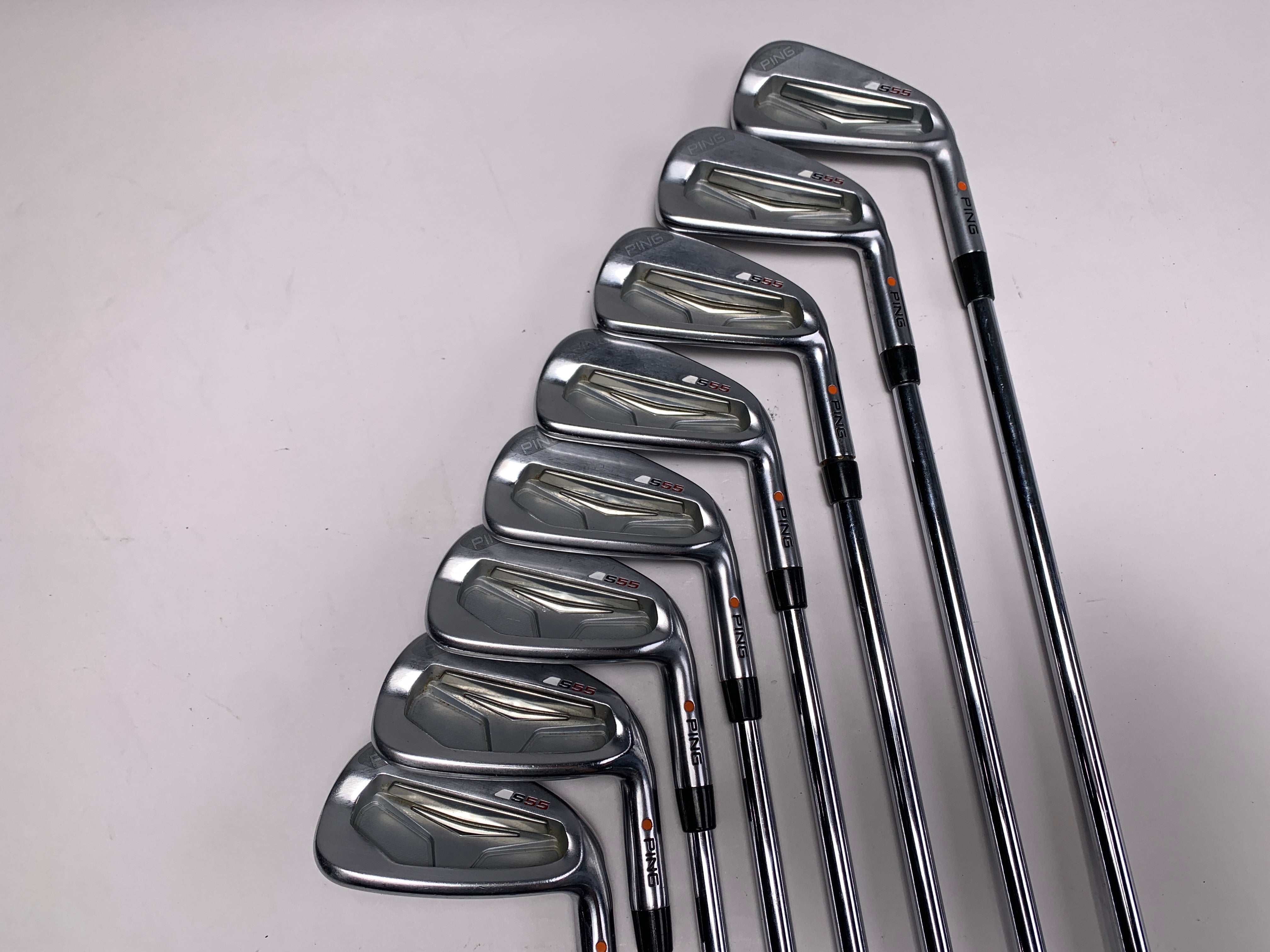 Ping S55 Iron Set 3-PW Orange Dot 2* Flat Nippon NS Pro 850 GH Regular ...