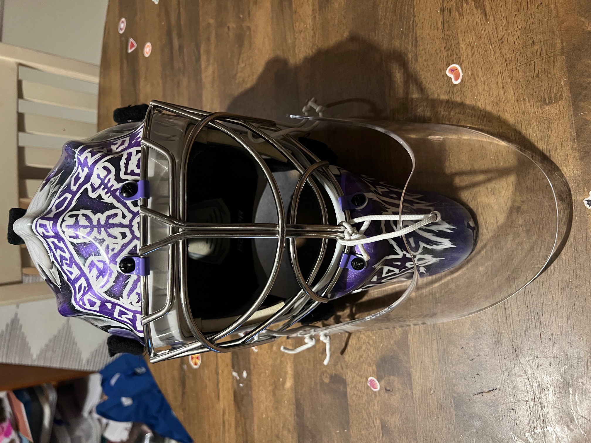 Used Bauer 960 L 2020 Pro Goalie Mask with Bag and Cages Painted by TM ...