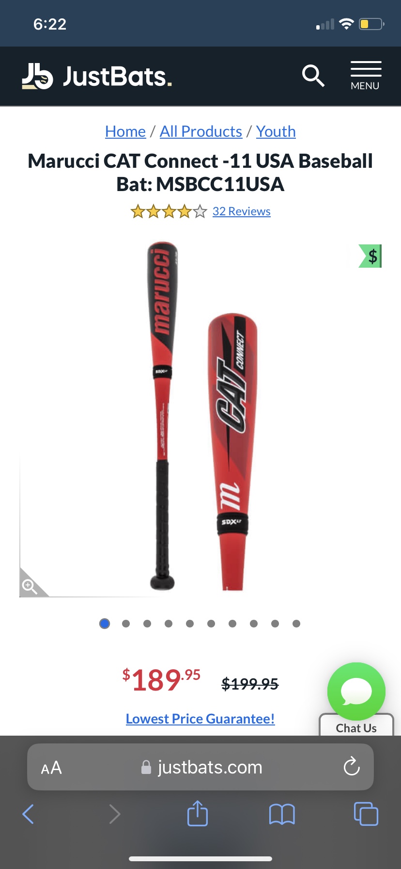 2022 Alloy (-11) 18 oz 29" CAT Connect Bat | SidelineSwap