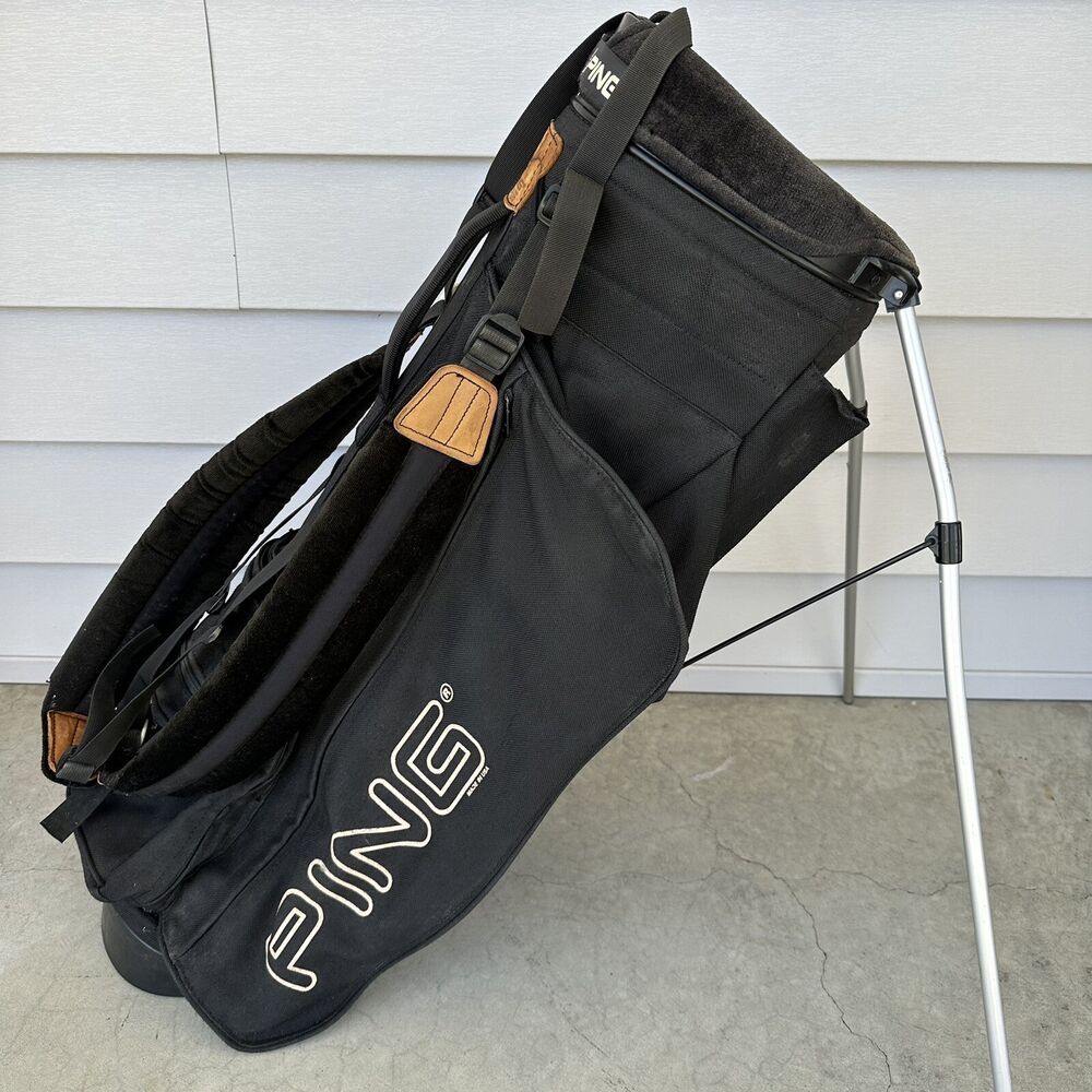Ping Hoofer 4 Way Stand Carry Golf Bag Black White Logo | SidelineSwap