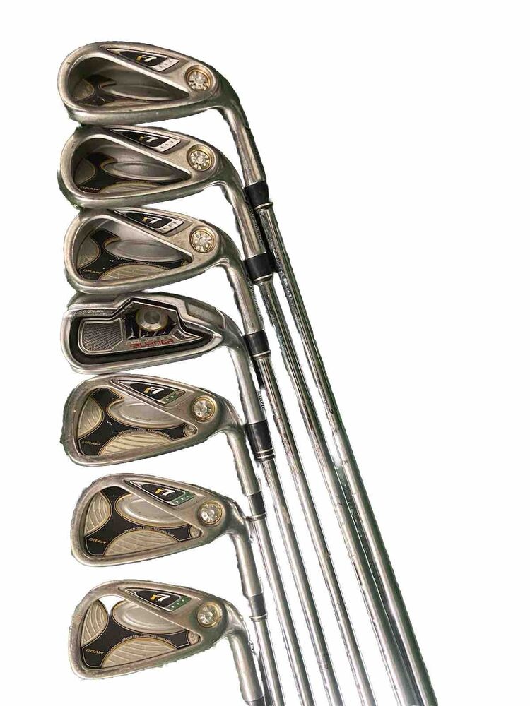 TaylorMade R7 Draw Iron Set 4-PW T-Step 90 Stiff Flex Steel Nice Grips ...