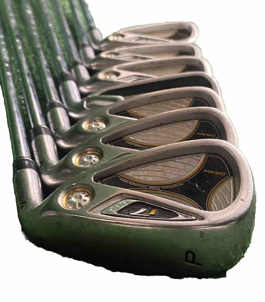 TaylorMade R7 Draw Iron Set 4-PW T-Step 90 Stiff Flex Steel Nice Grips ...