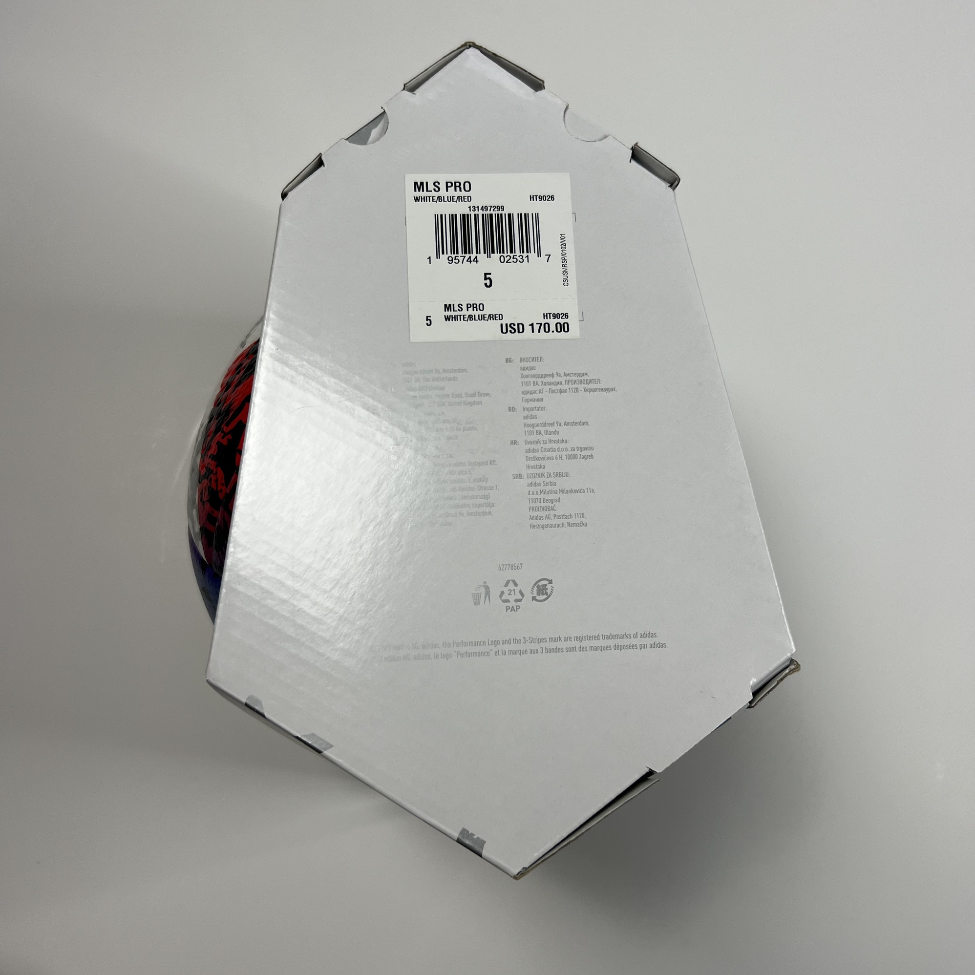 Adidas MLS OFFICIAL Match Ball 2023 24 Game Ball White Red Soccer ...