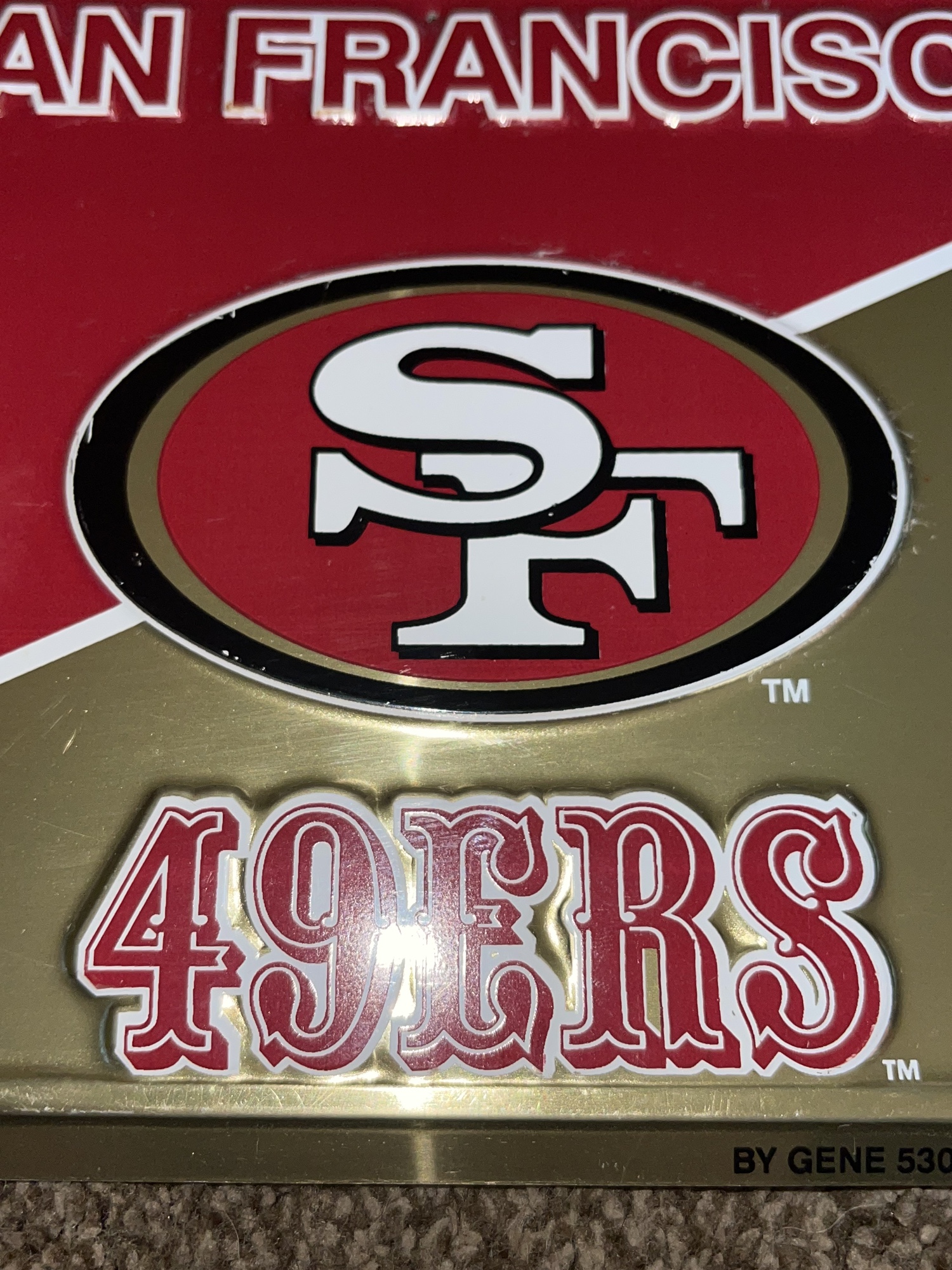 NFL Gene 1999 San Francisco 49ers License Plate Vintage Classic Used ...