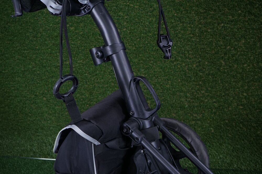 CLICGEAR MODEL 8 PUSH PULL 4 WHEEL GOLF CART W/ COOLER BAG PUSHER ...