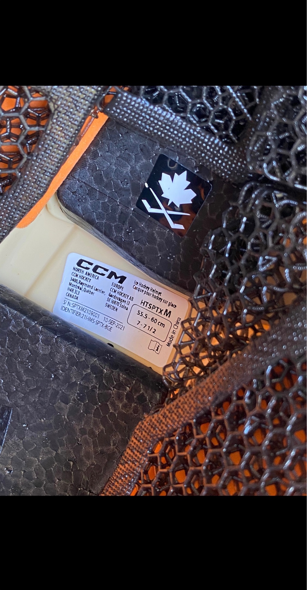 CCM SUPER TACKS X Pro Stock Hockey Helmet Wheat Beige Medium CCM Visor ...