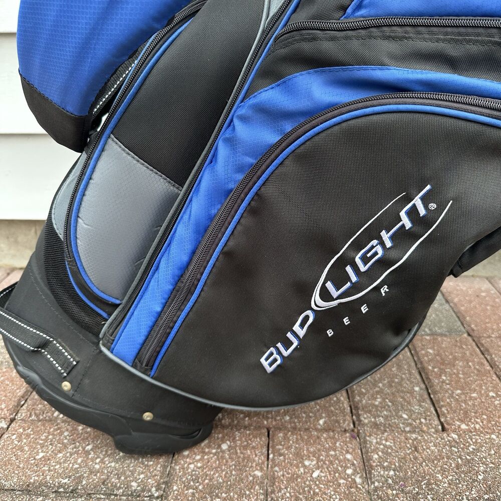 Datrek IDS Fusion Stand Carry Golf Bag 9 Way Dividers Bud Light Blue ...