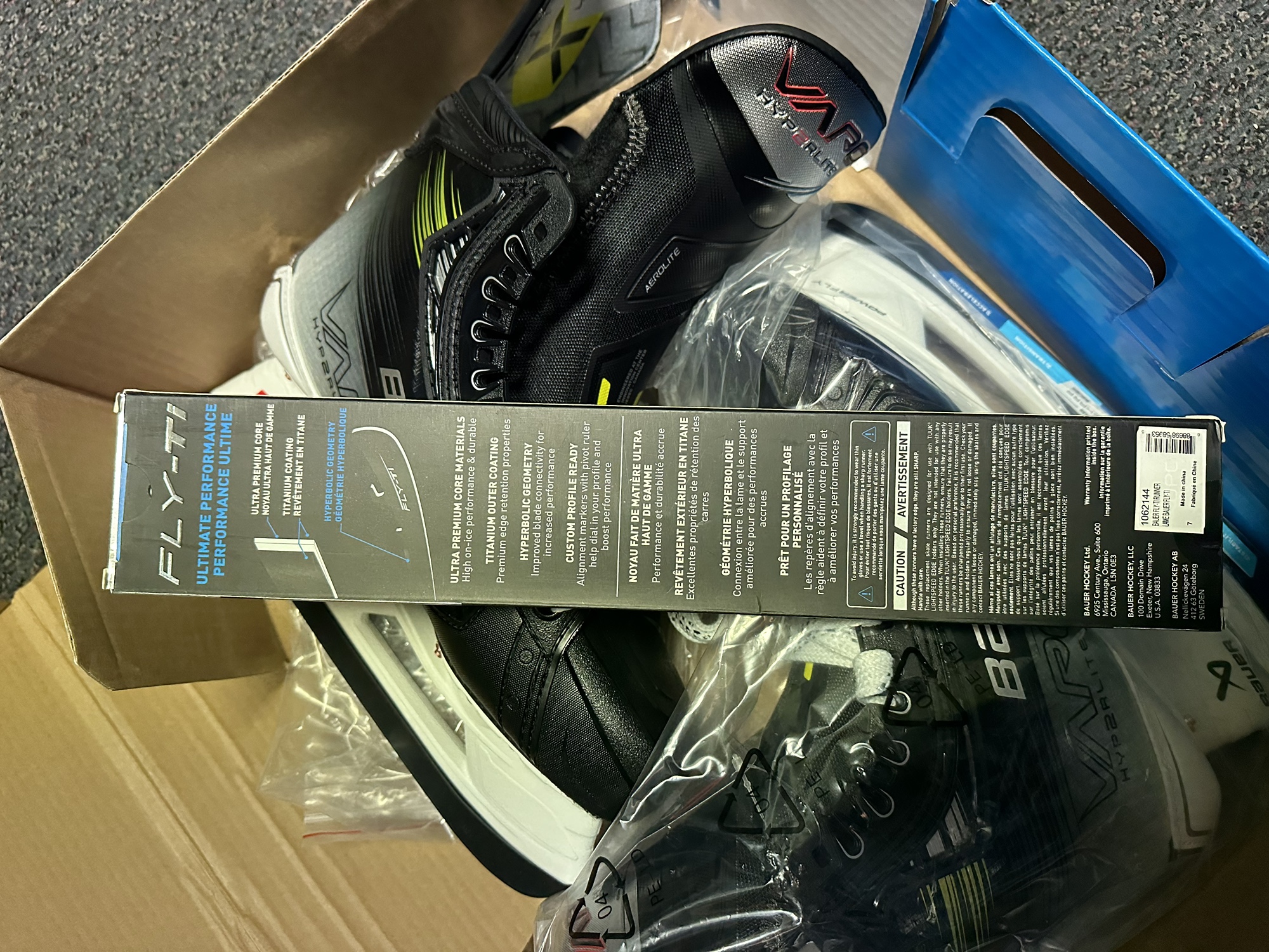 BRAND NEW Bauer Hyperlite 2 - Size 7.5 Hockey Skates w/fly Ti Steel ...