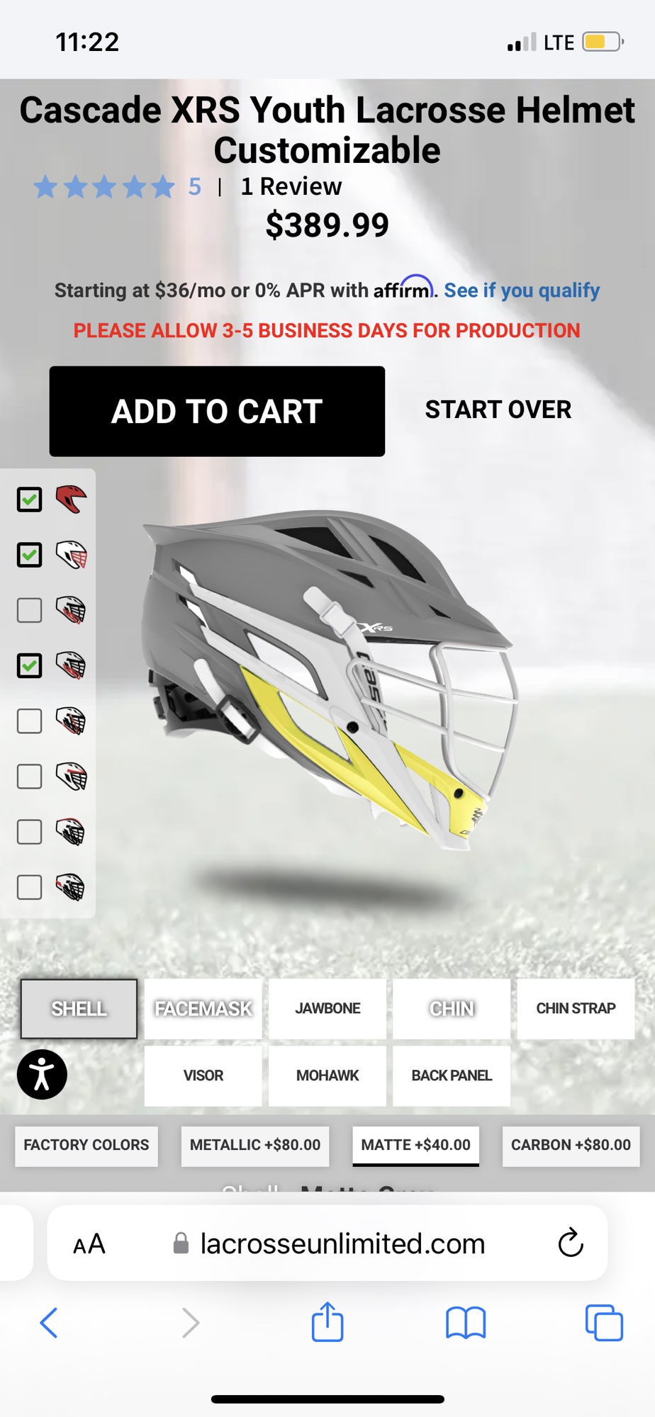 Cascade XRS Youth Helmet - Black (Retail: $389.99) | SidelineSwap