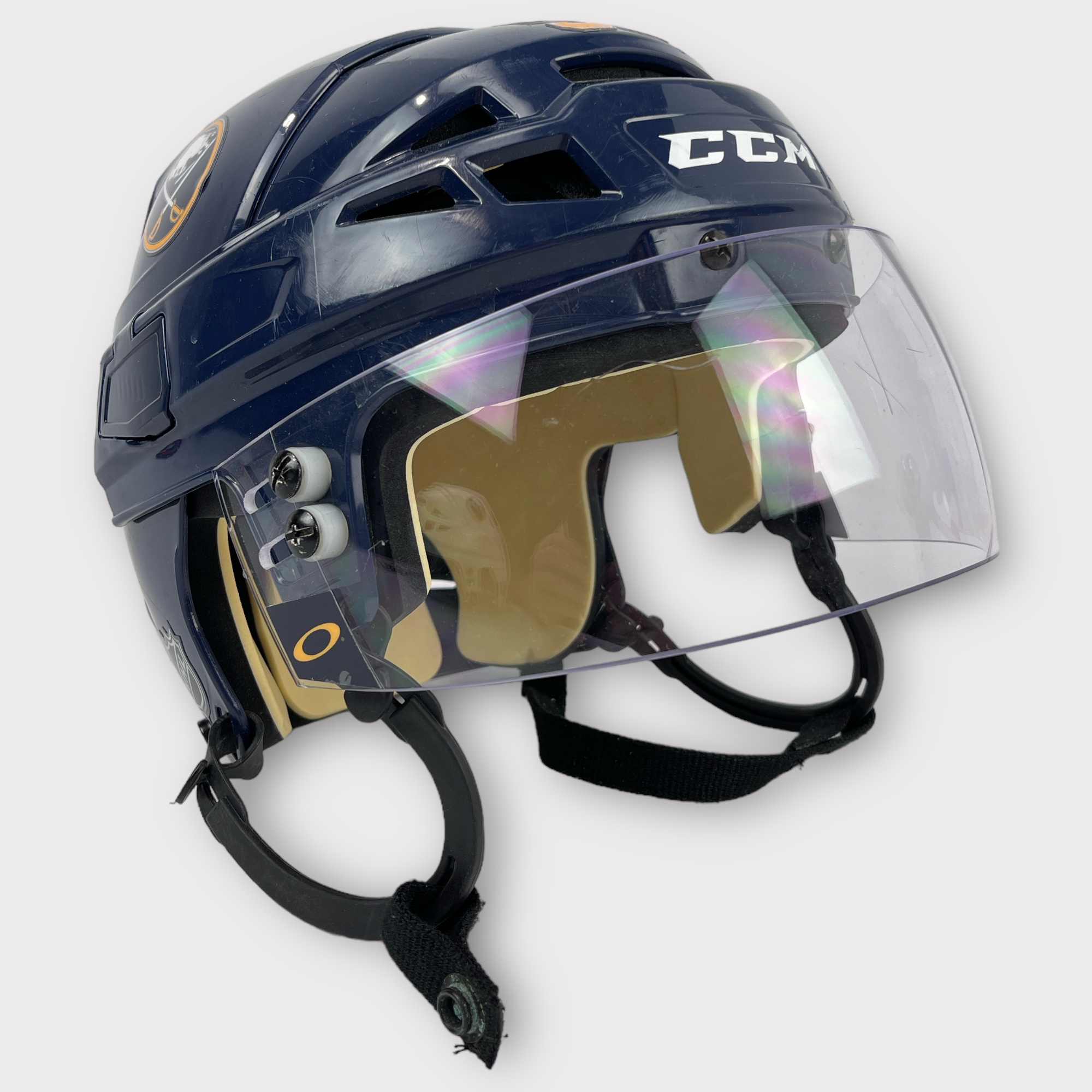 Pro Stock Medium CCM V08 Buffalo Sabres Used Hockey Helmet Harper ...