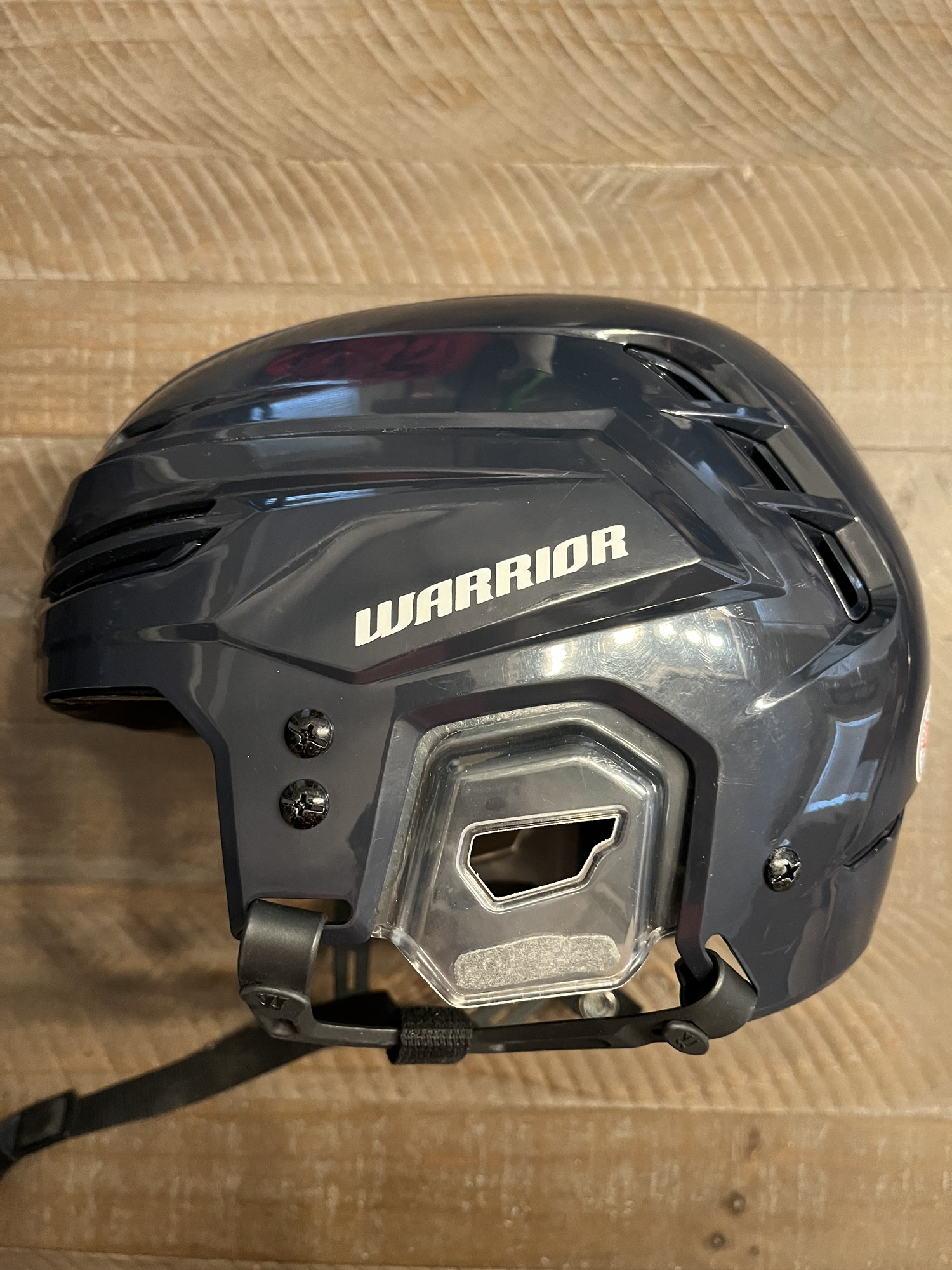 Warrior Alpha One Pro Hockey Helmet Sr. Med, slightly used. Navy Blue ...