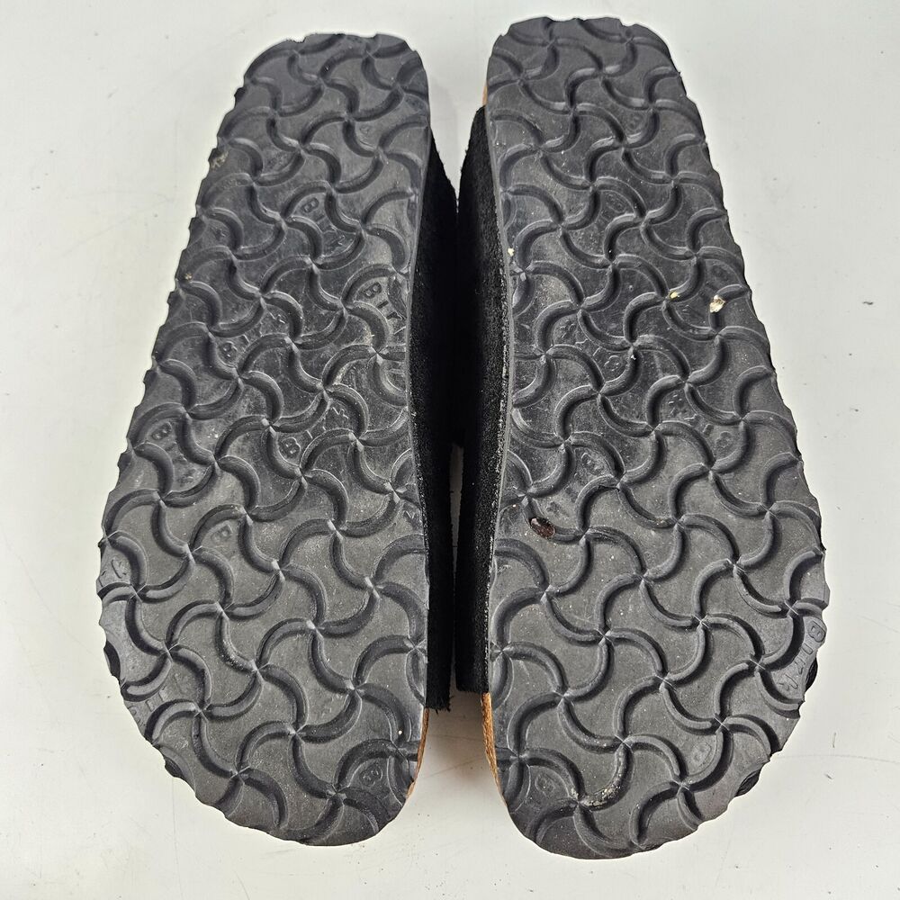 Birki's by Birkenstock Arizona Black Suede Leather Buckle Sandals Women ...