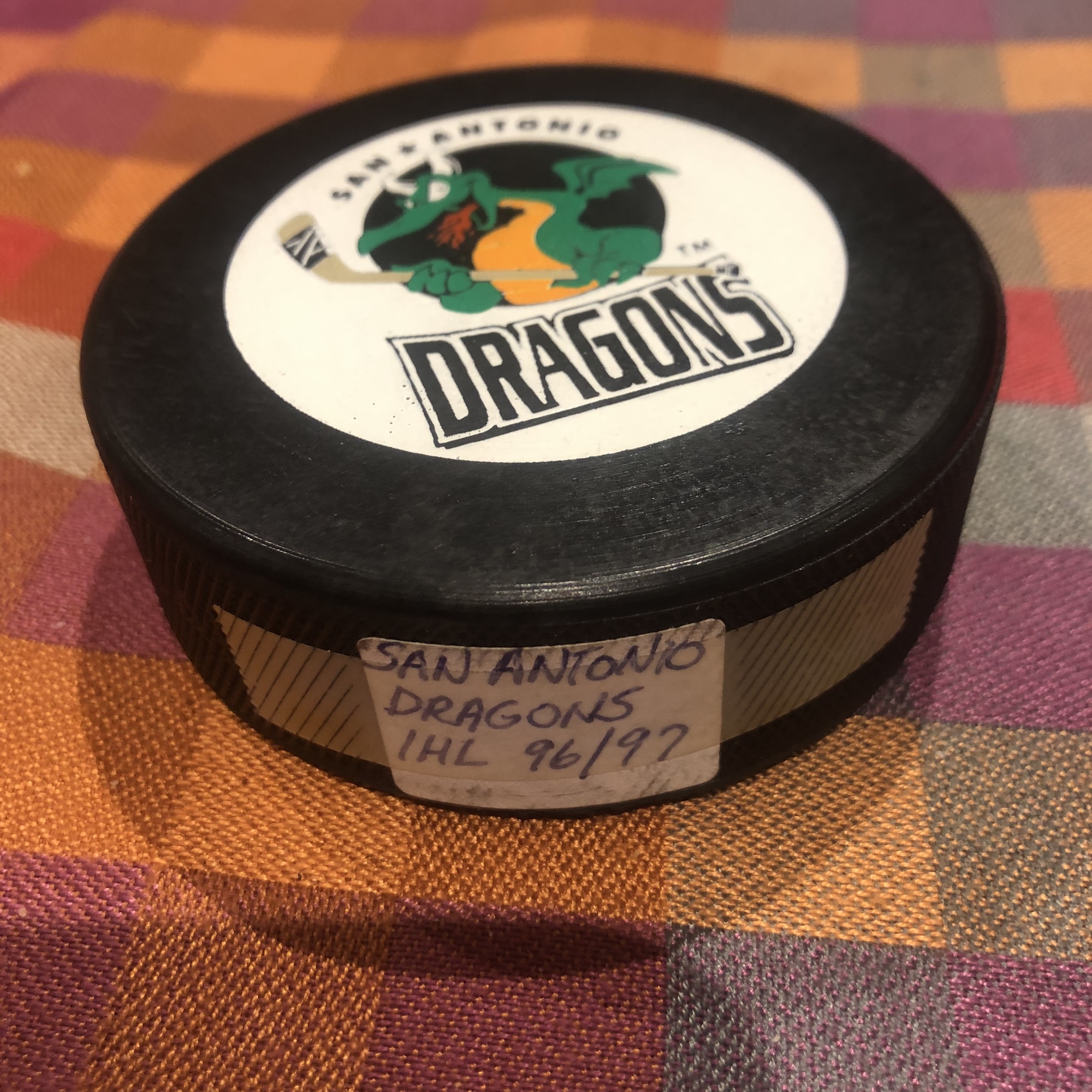 San Antonio Dragons puck (IHL) | SidelineSwap