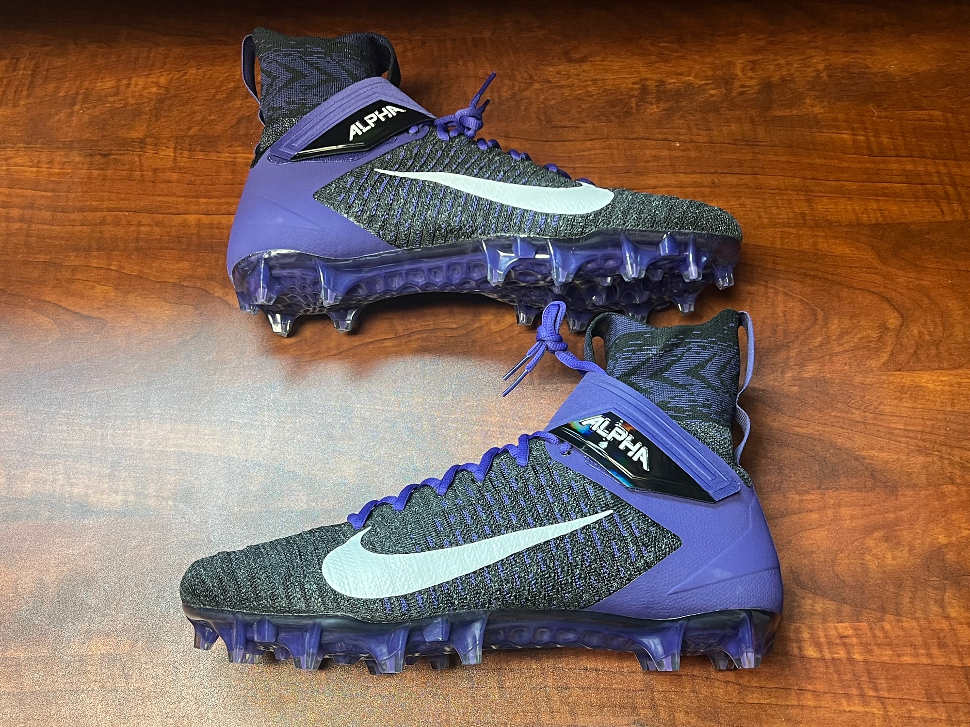 Nike Alpha Menace Elite 2 Flyknit Football Cleats Baltimore Ravens ...