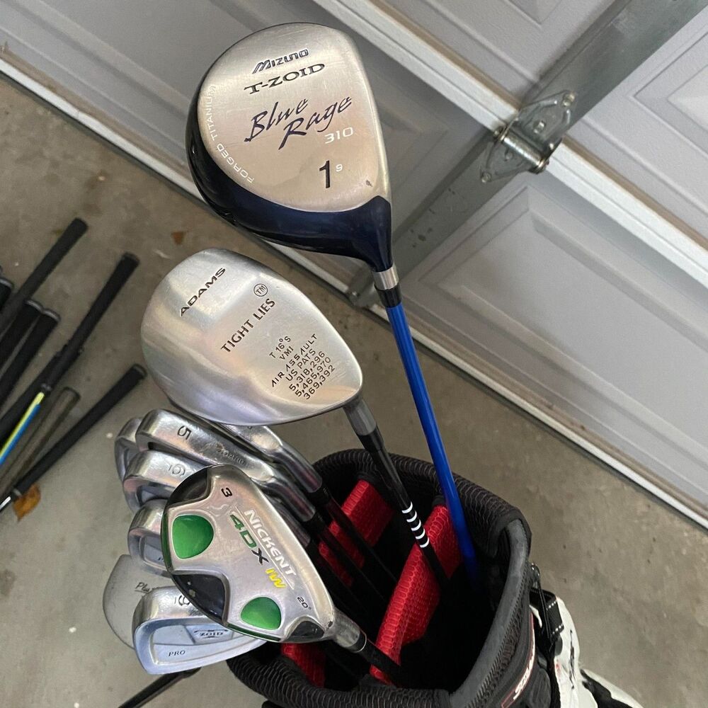 Mizuno Mens Right Handed Golf Club Complete Set With Titleist Stand Bag ...