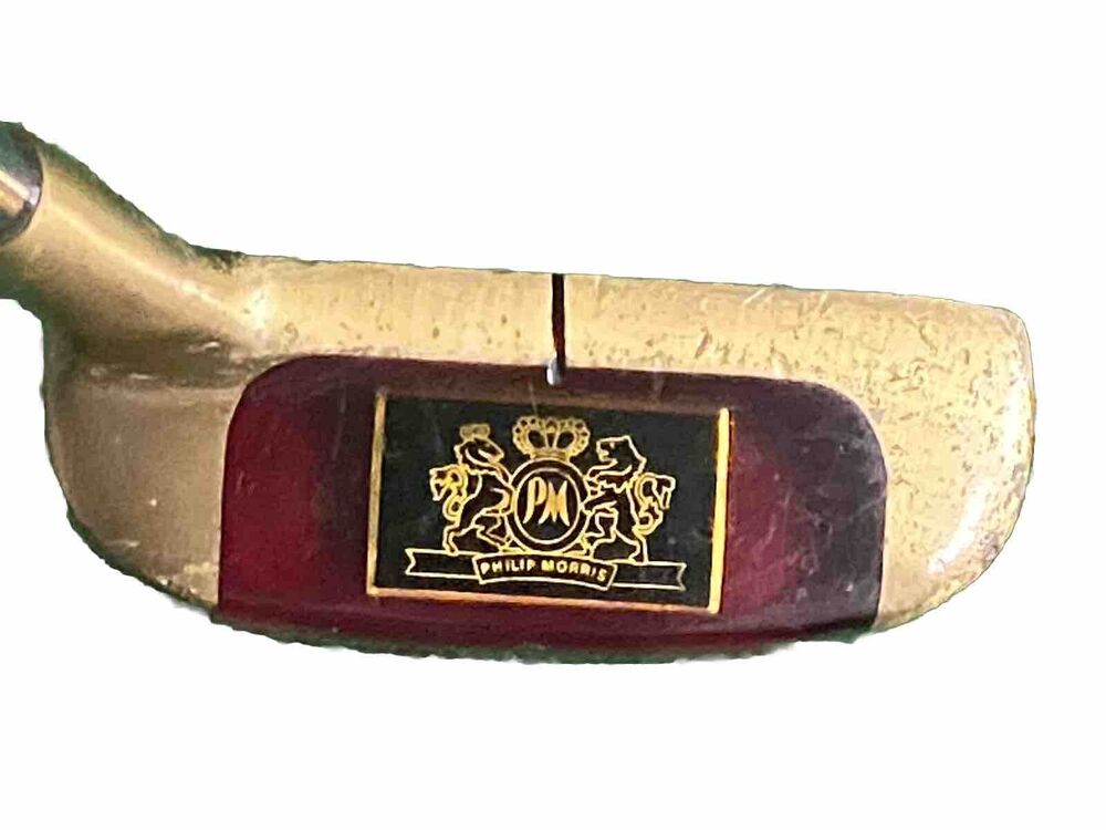 Philip Morris Inlay Golf Brass Putter Vintage Marketing Promo Steel 35 ...