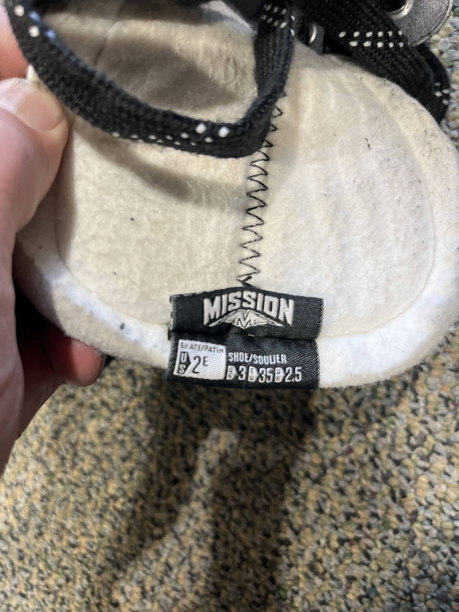 Used Junior Mission Inhaler DS7 Inline Skates Wide Width Size 2 ...