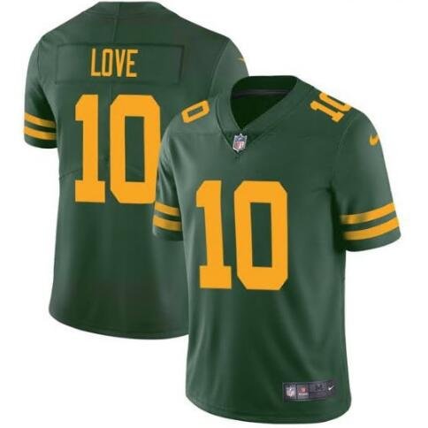 Jordan Love Green Color Rush Vapor Stitched Jersey -All Men Women Youth ...