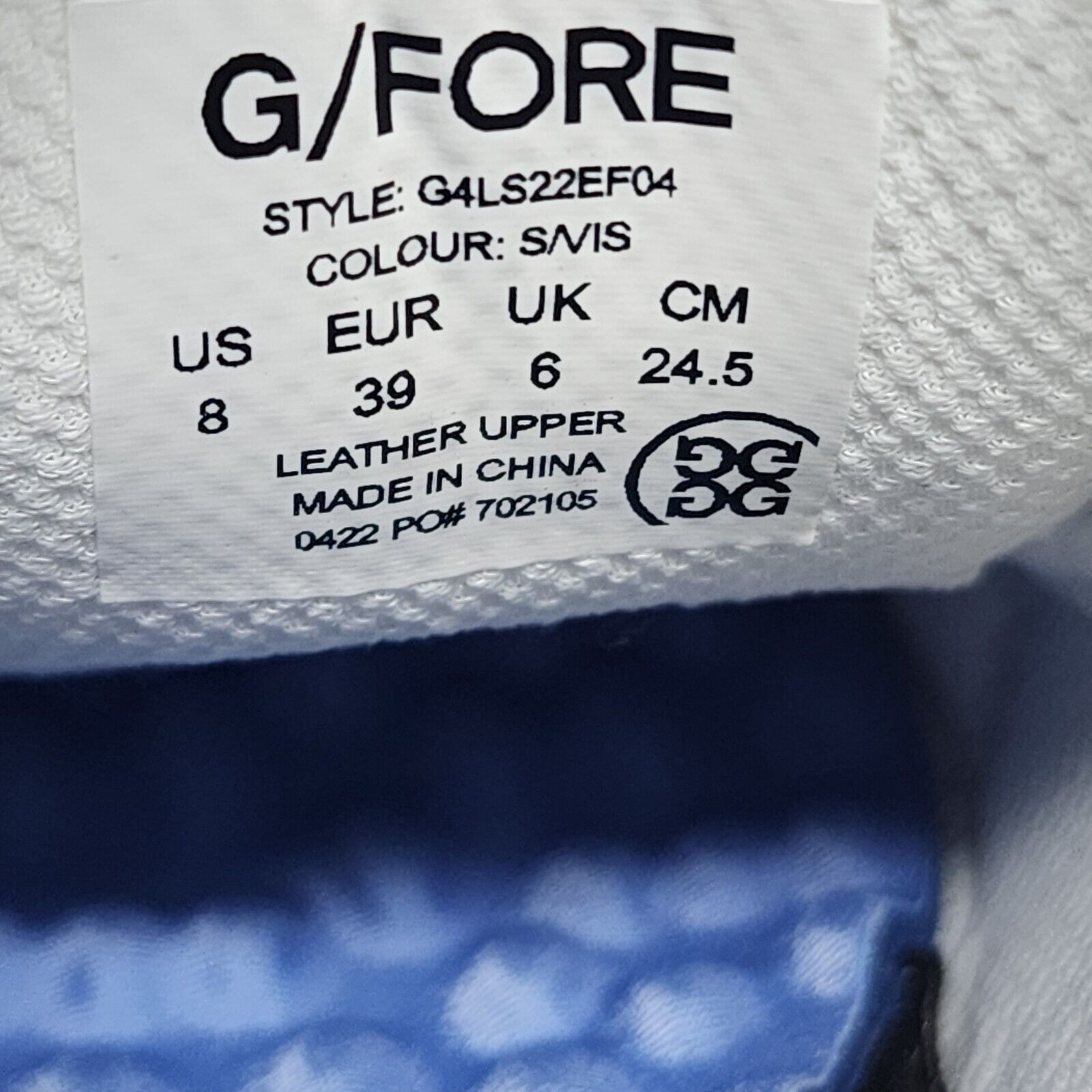 GFore Waterproof Golf Shoes Womens 8 Blue White Cap Toe Gallivanter Logo Lace Up | SidelineSwap