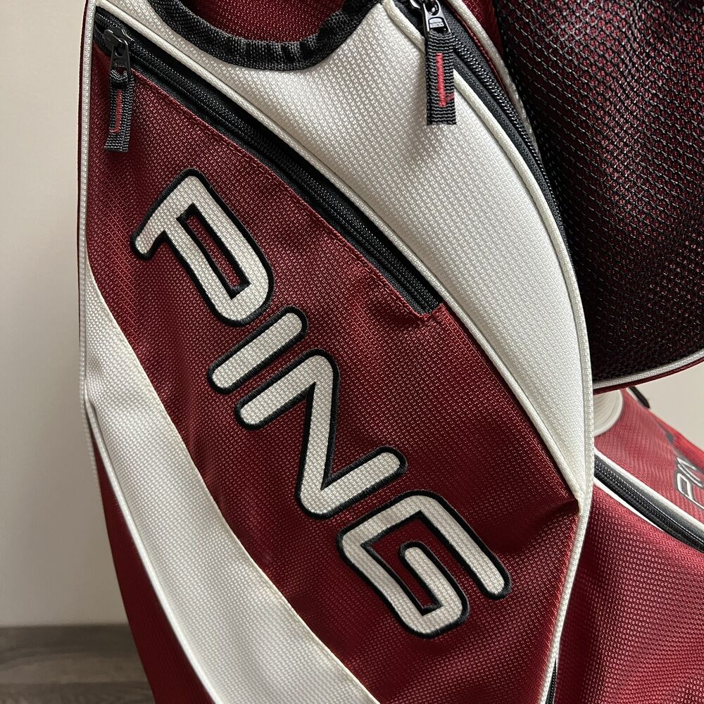 PING Traverse 14 Way Divider Cart Golf Bag Single Strap Red/White/Black ...