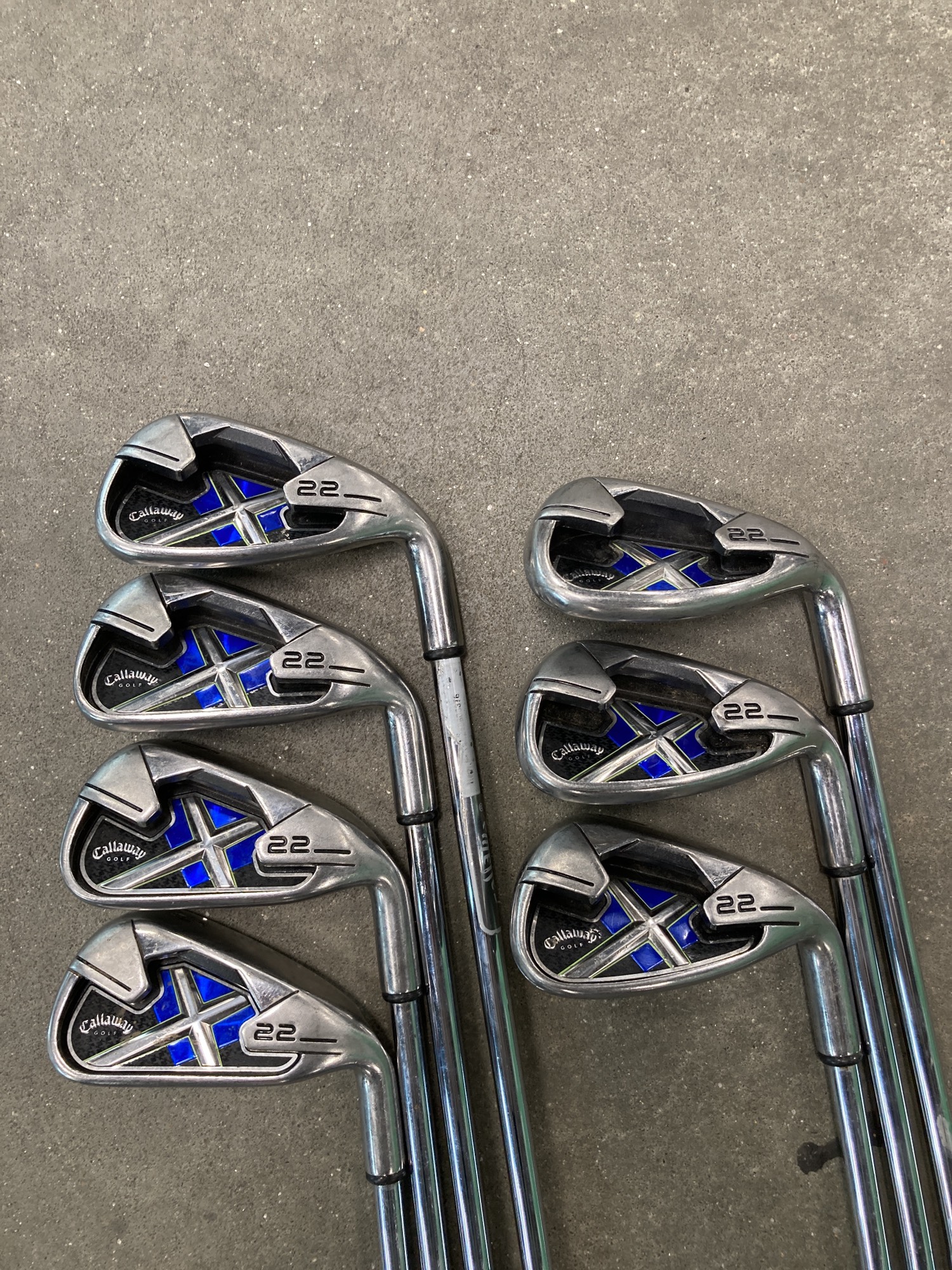 Used Men's Callaway X-22 Iron Set Right Handed Stiff Flex Steel Shaft ...