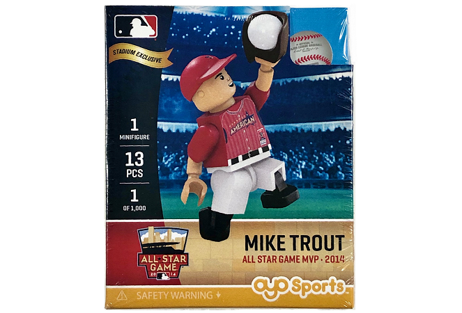 MIKE TROUT OYO FIGURE LEGO MINIFIGURE LOT OF Four (4) ANAHEIM LA ANGELS ...