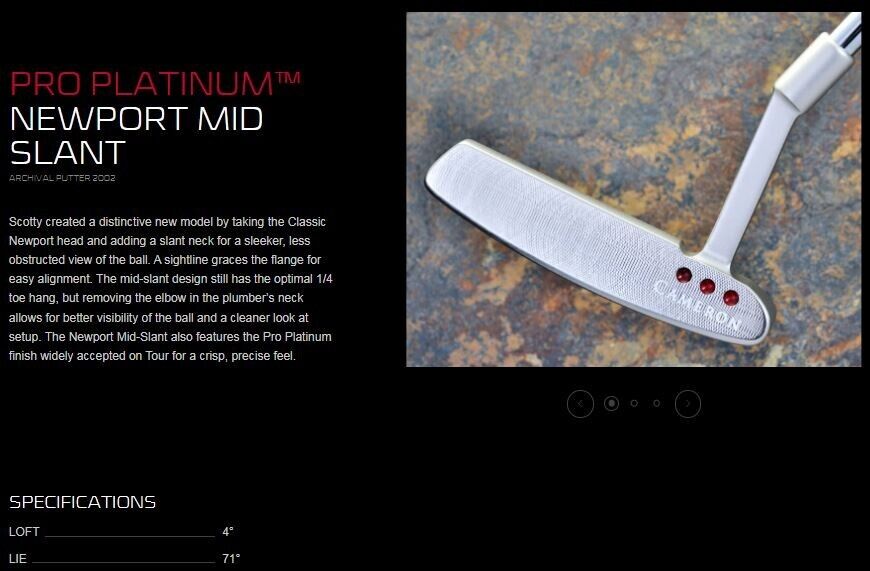 Scotty Cameron Pro Platinum Newport Mid Slant Blade Putter Right Hand ...