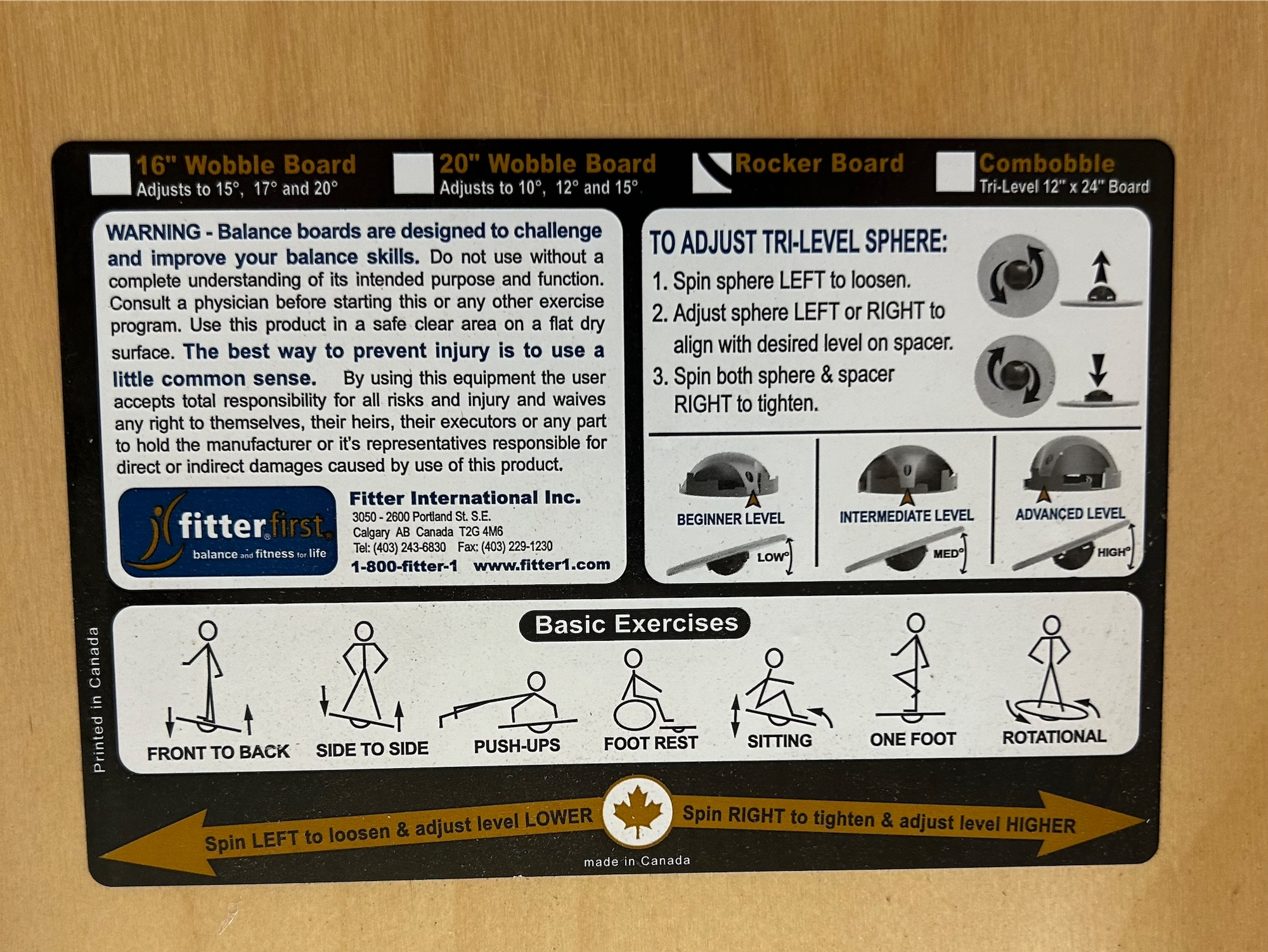 Fitter First Professional 20” Rocker Balance Board | SidelineSwap