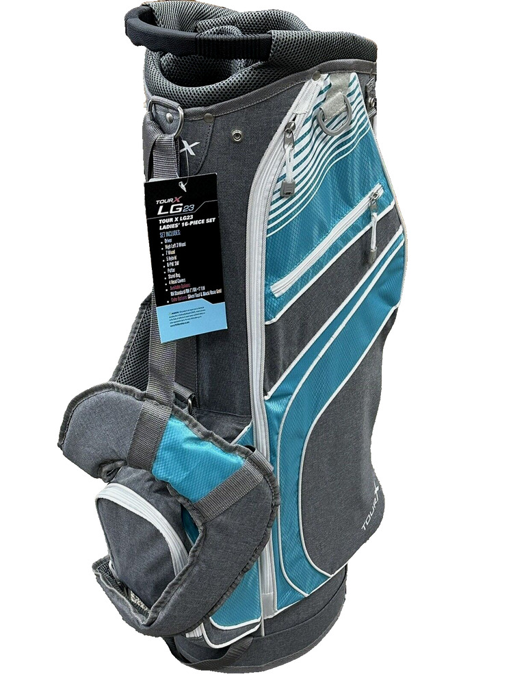 NEW Tour X LG23 Womens Carry Stand Golf Bag 7-Way Divider GRAY/BLUE ...