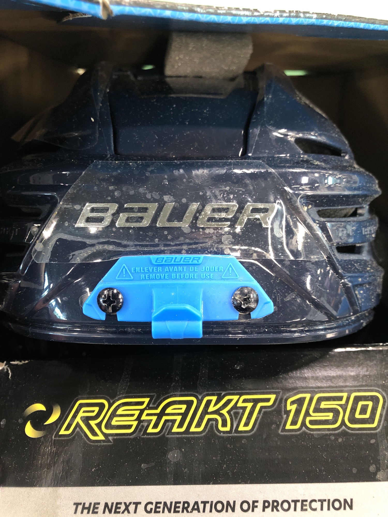 New Bauer Re-Akt 150 Navy Hockey Helmet with Box (Size: Large ...