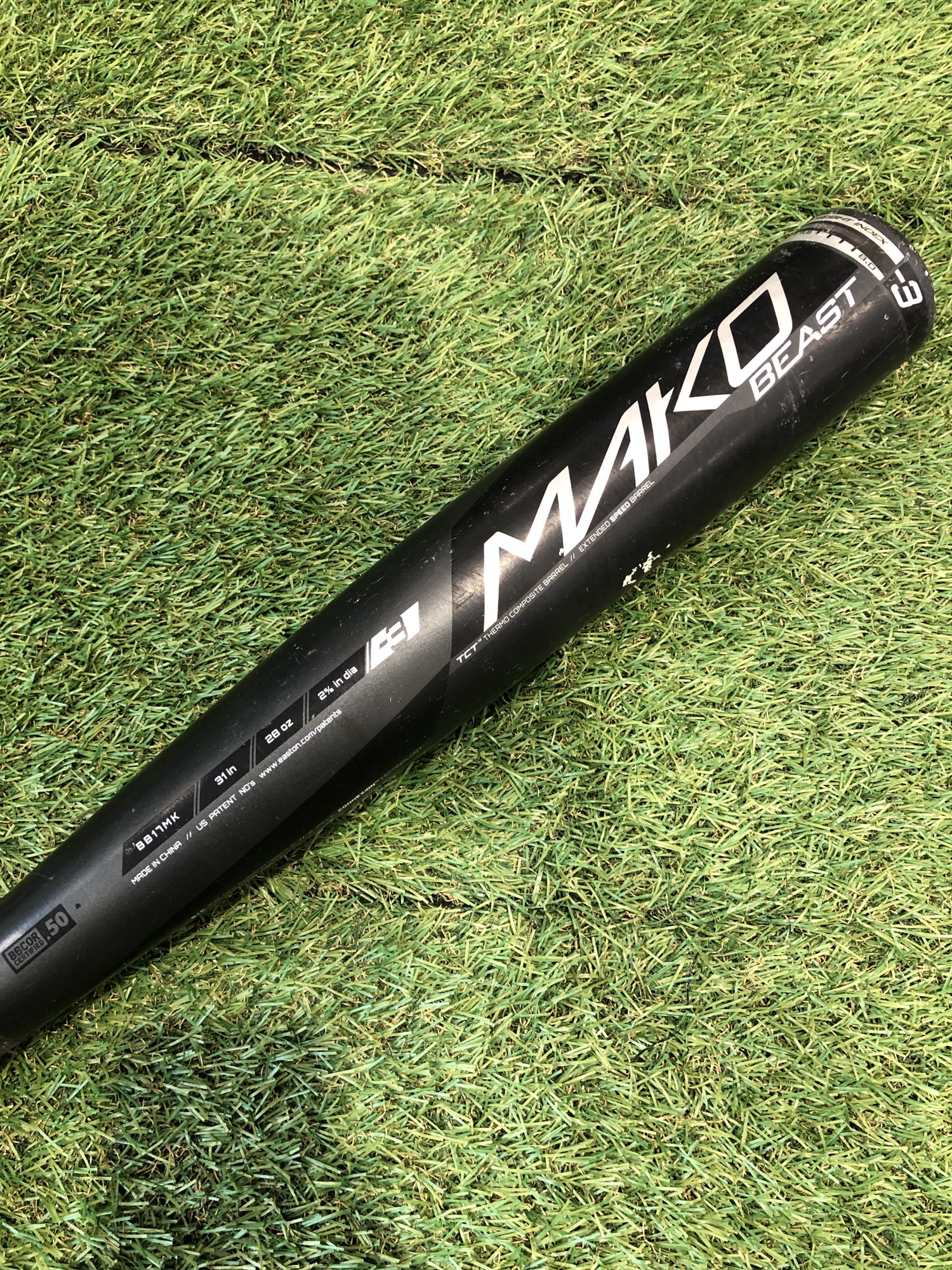 Used 2017 Easton Mako Beast Bat BBCOR Certified (-3) Composite 28 oz 31 ...