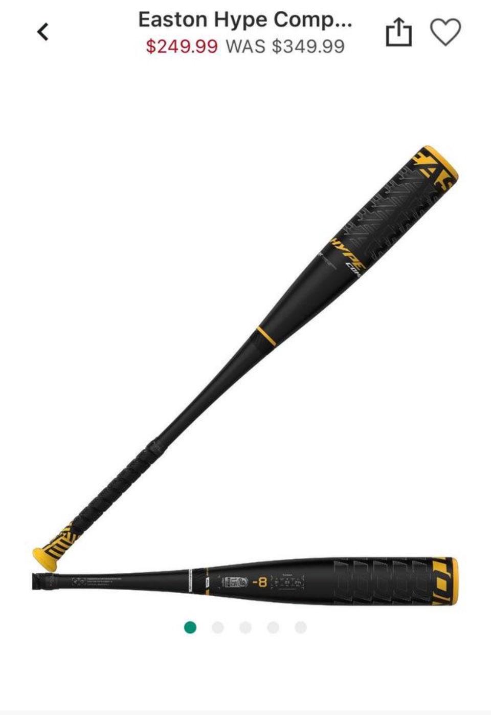 Used 2023 Easton USSSA Certified (-8) 24 oz 32" Hype Comp Bat | SidelineSwap