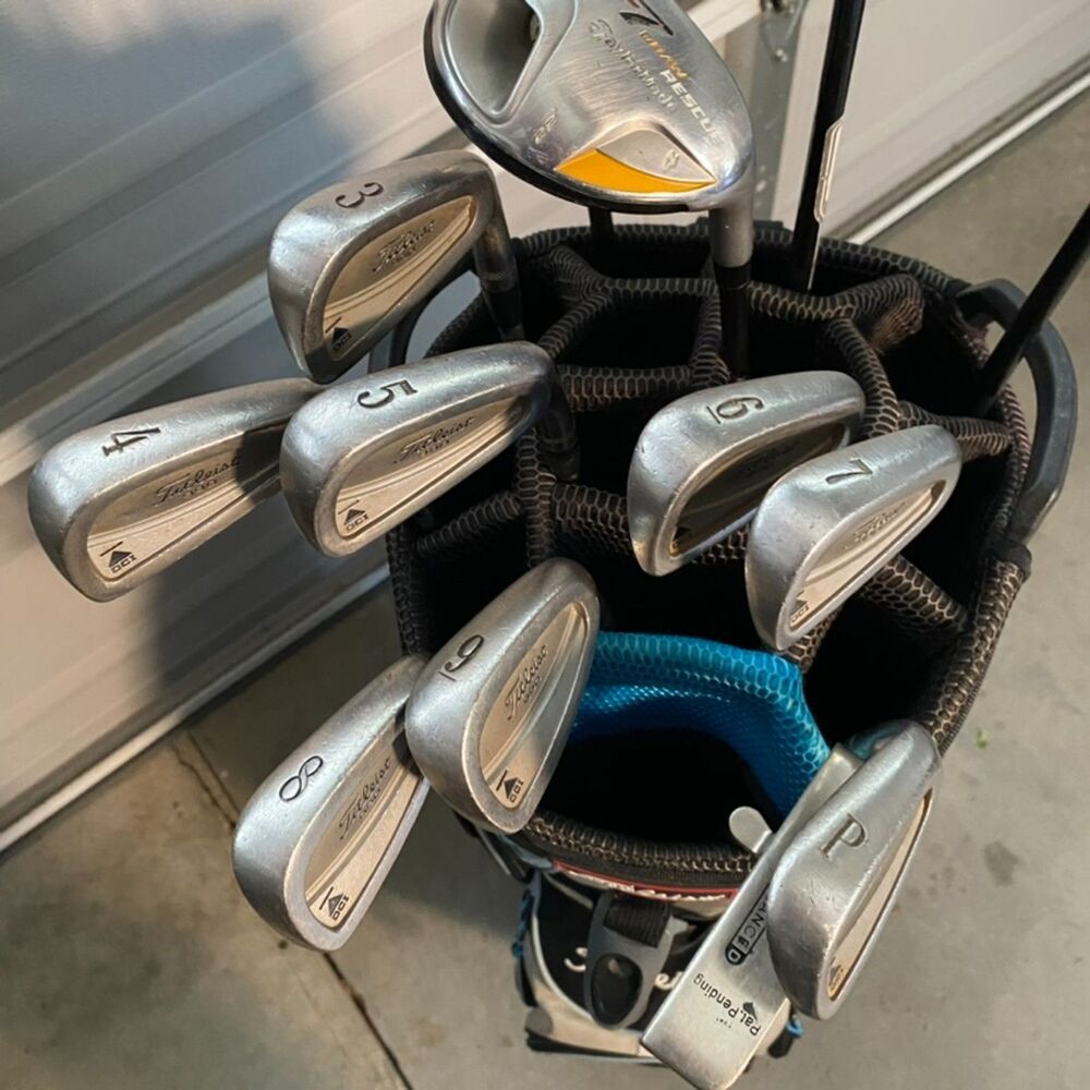 Titleist and TaylorMade Golf Club Complete Set W/ 14 Way Golf Bag ...