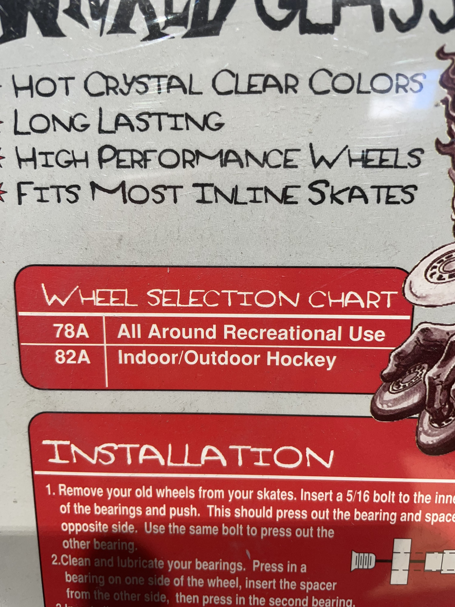 Wicked Wheels Red Glass 72mm 78A inline Roller hockey wheels | SidelineSwap