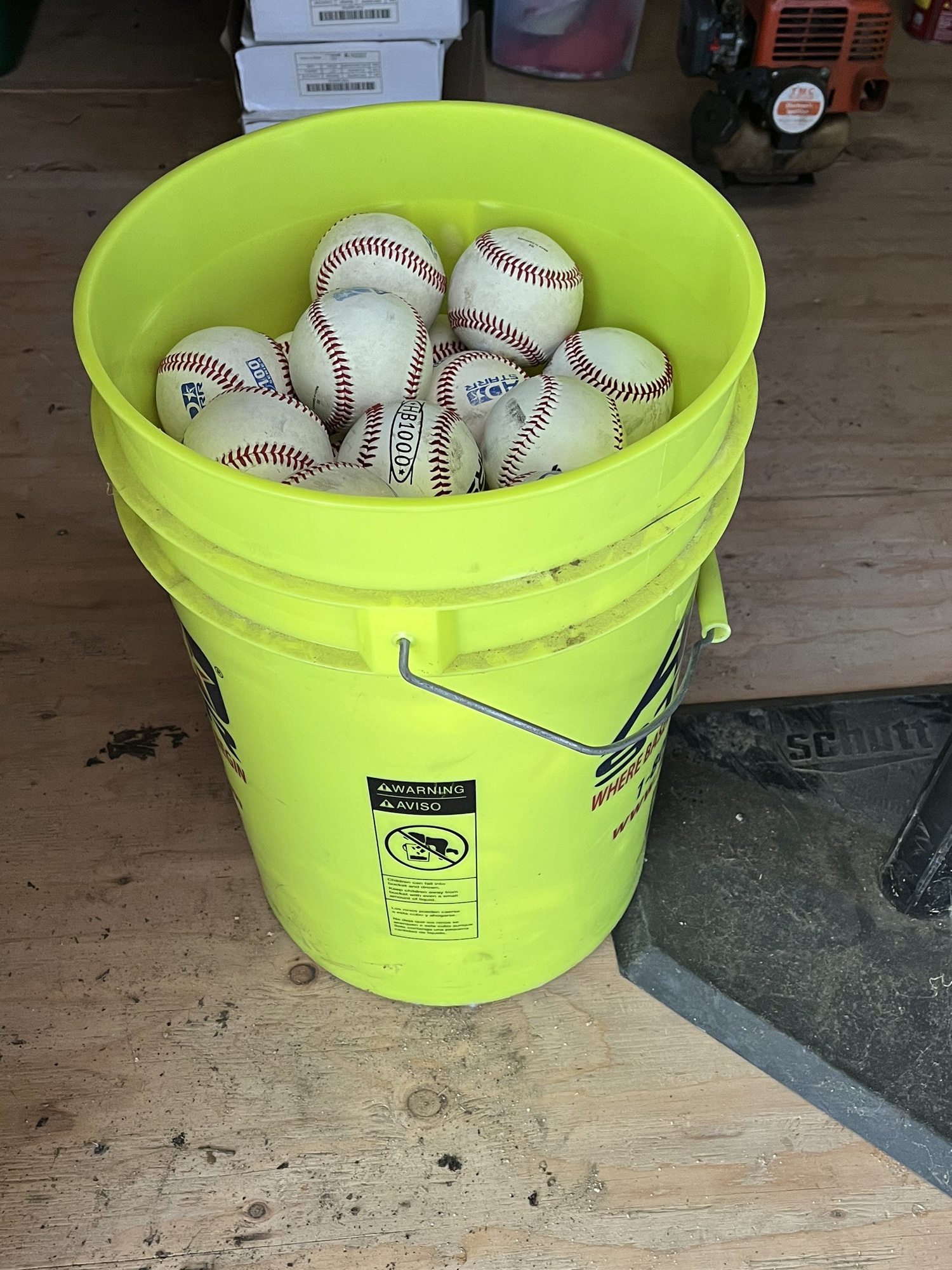 Full Bucket of baseballs almost brand new with a Tee | SidelineSwap