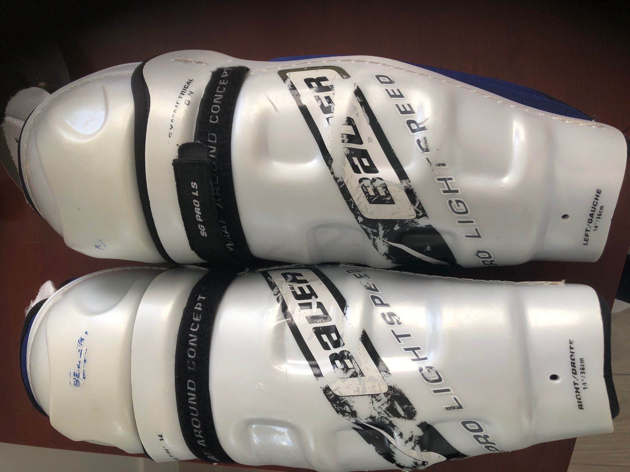 Used Senior Bauer Pro Lightspeed 14" Shin Pads | SidelineSwap
