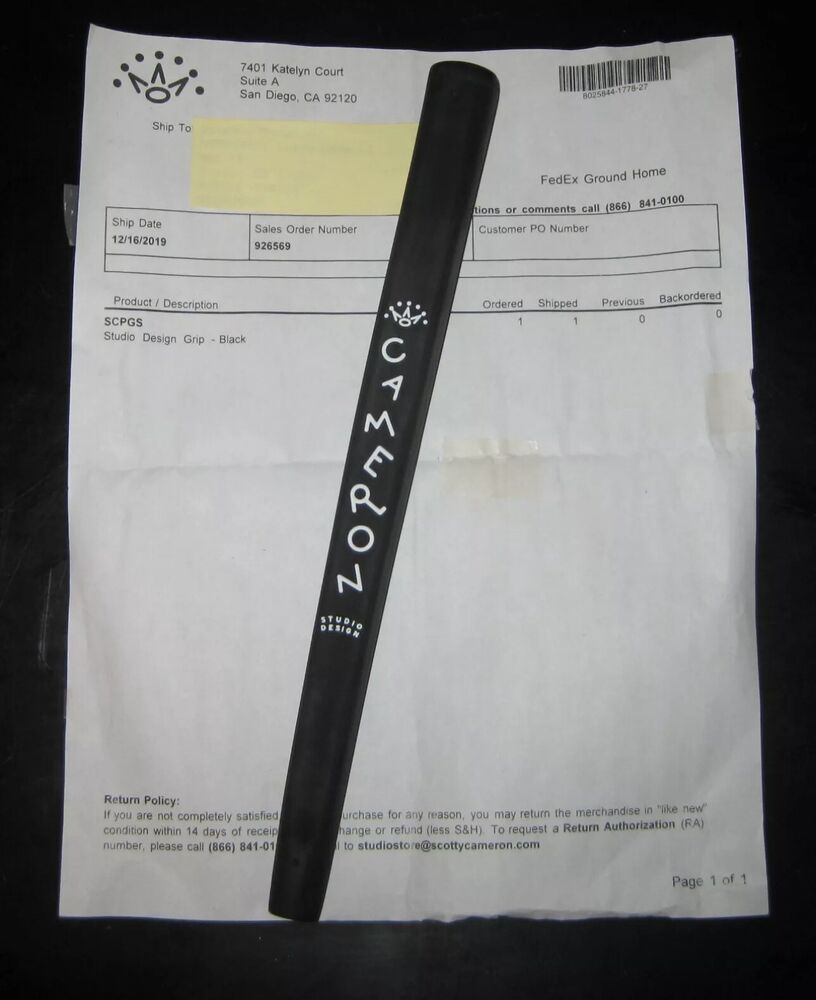 New Scotty Cameron Titleist Studio Design BLACK putter grip | SidelineSwap