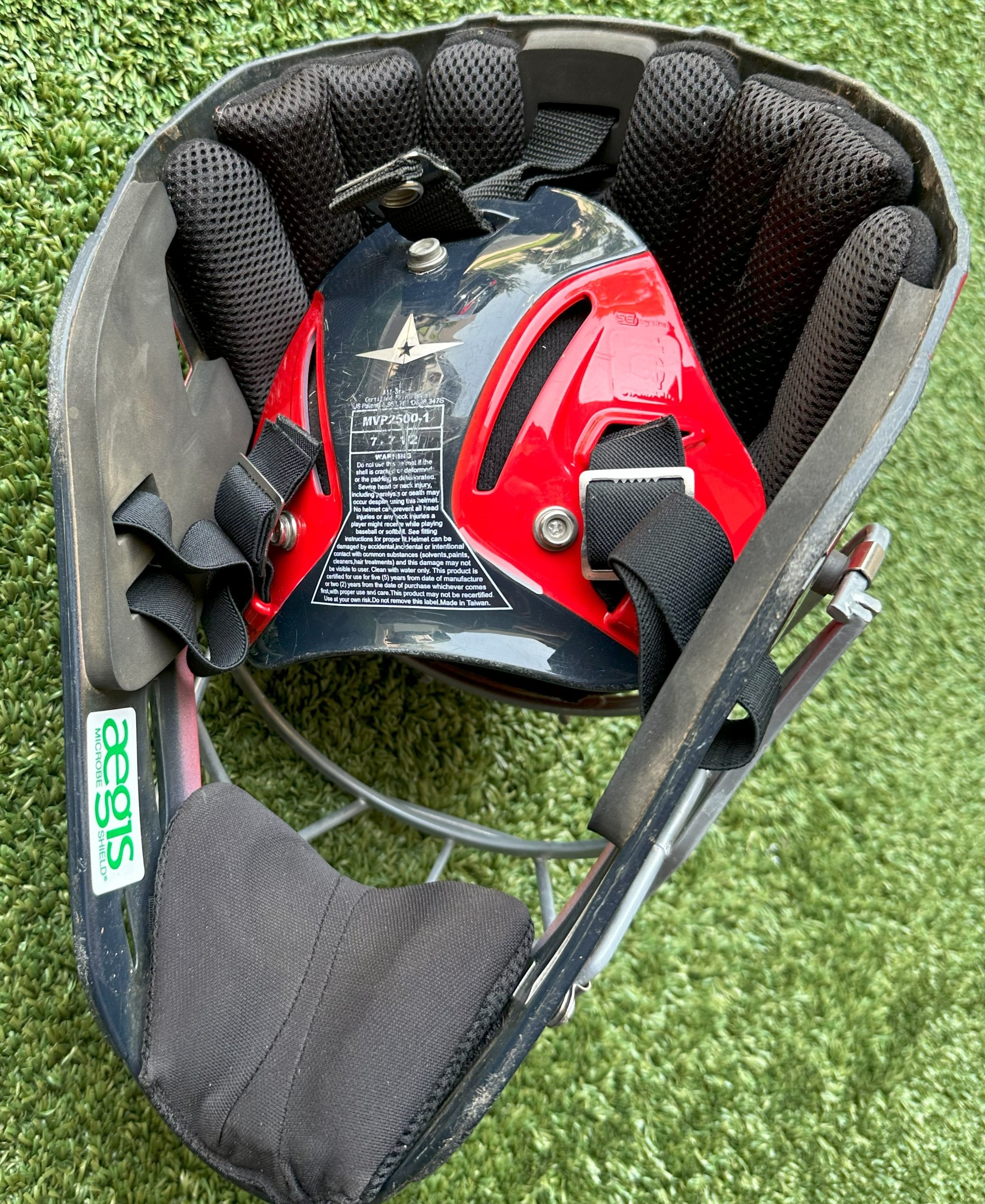 All Star System 7 MVP 2500-1 Two Tone (Navy/Red) Catchers Helmet 7 - 7 ...